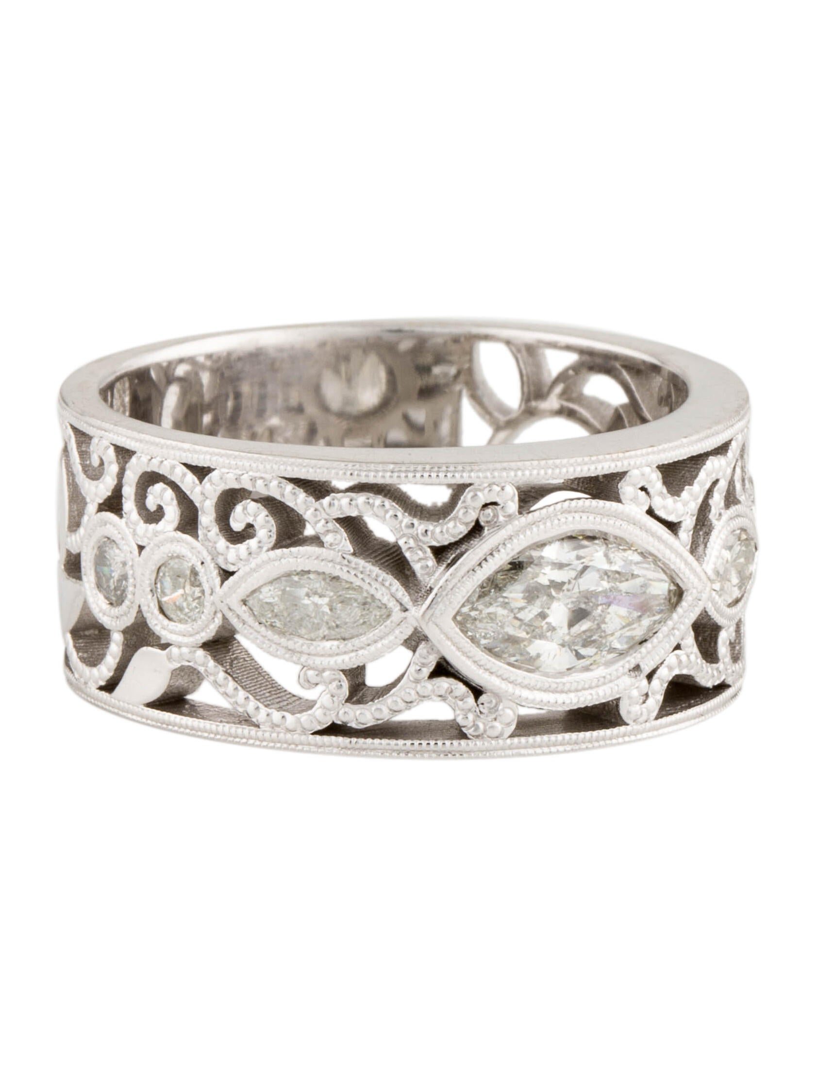 Ring 14K Diamond Slider Band - 14K Yellow Gold Band, Rings ...