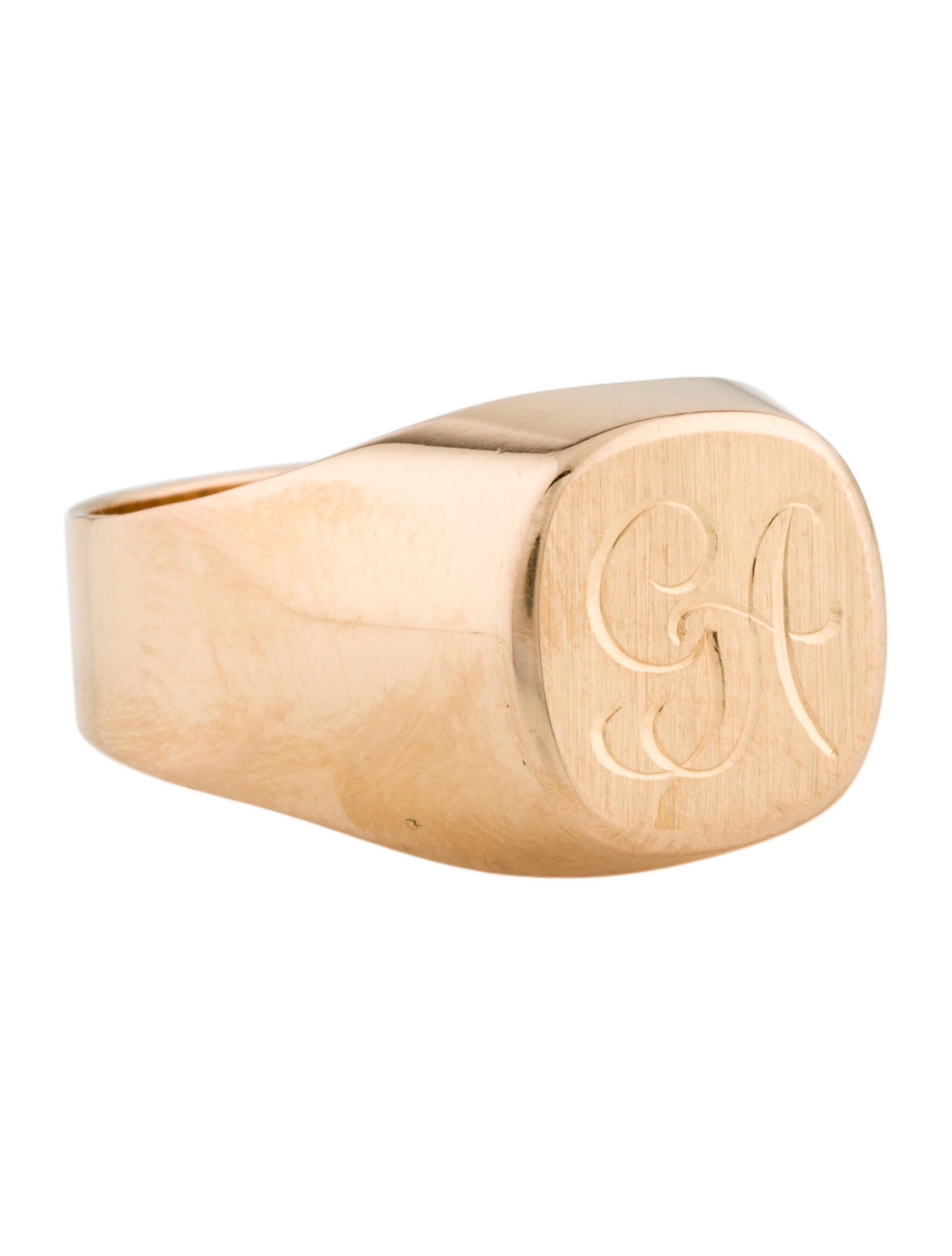 Ring 18K Signet Ring - 18K Yellow Gold Signet Ring, Rings - RRING238742 ...