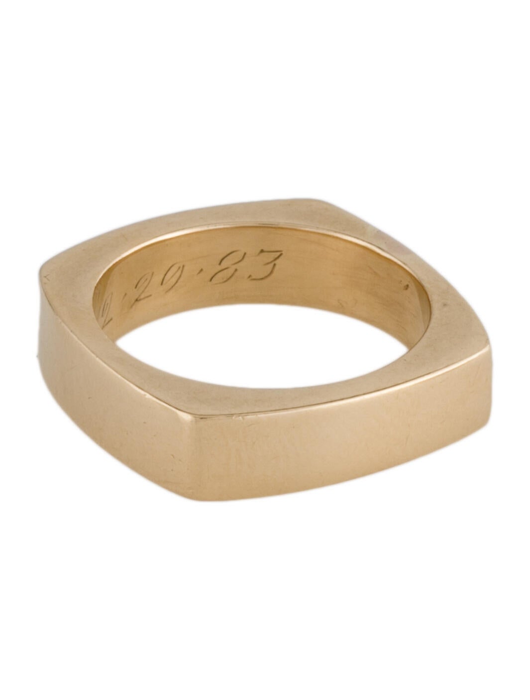 Ring 14K Square Band - 14K Yellow Gold Band, Rings - RRING238747 | The ...