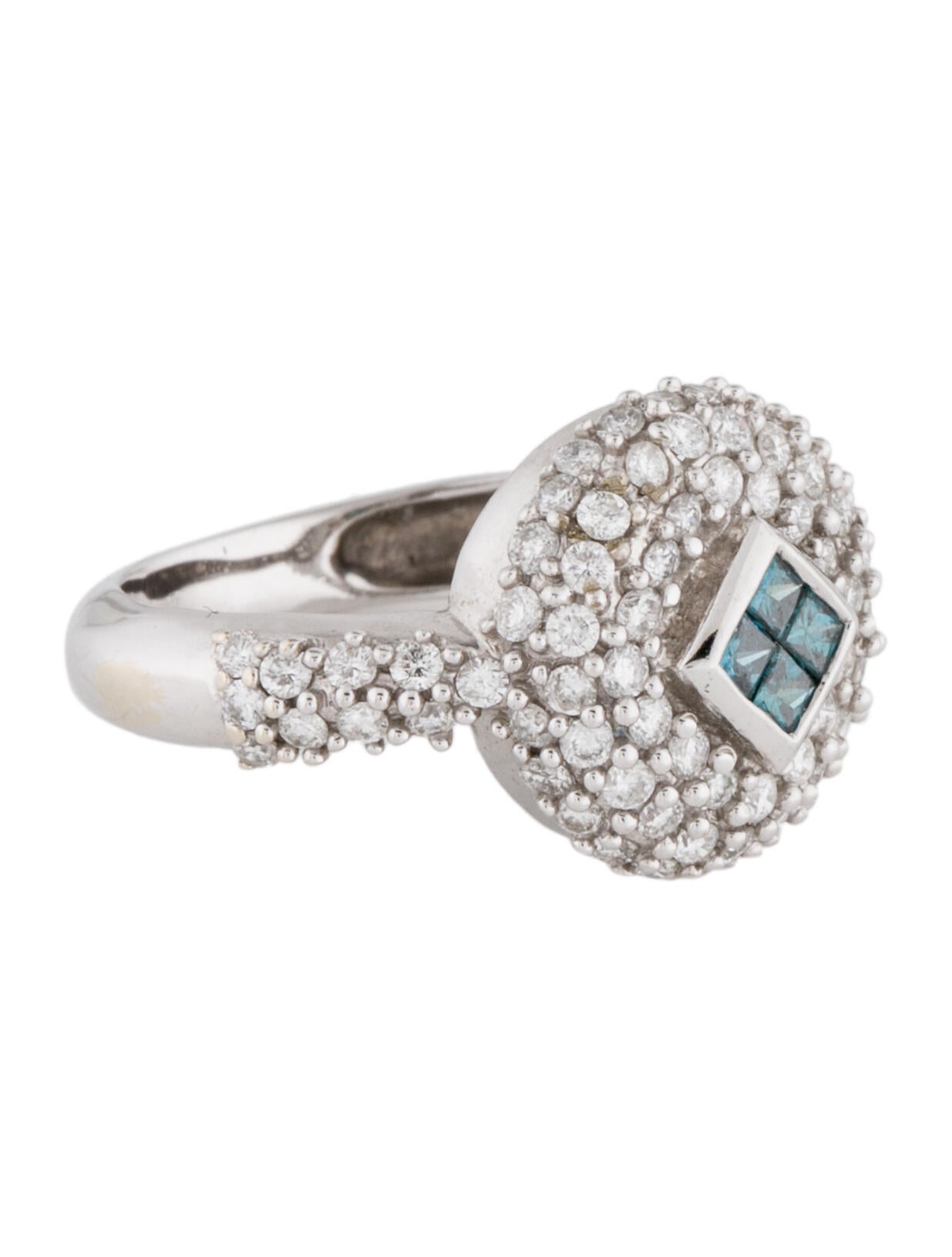 Ring 14K Diamond Heart Cocktail Ring - Rhodium-Plated 14K White Gold ...