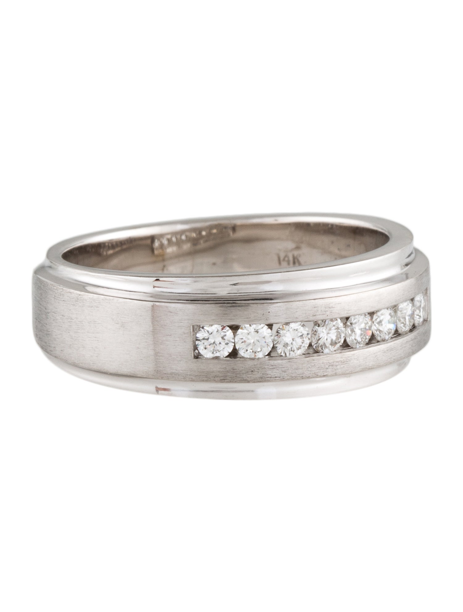 Ring 14K Diamond Band - Rhodium-Plated 14K White Gold Band, Rings ...