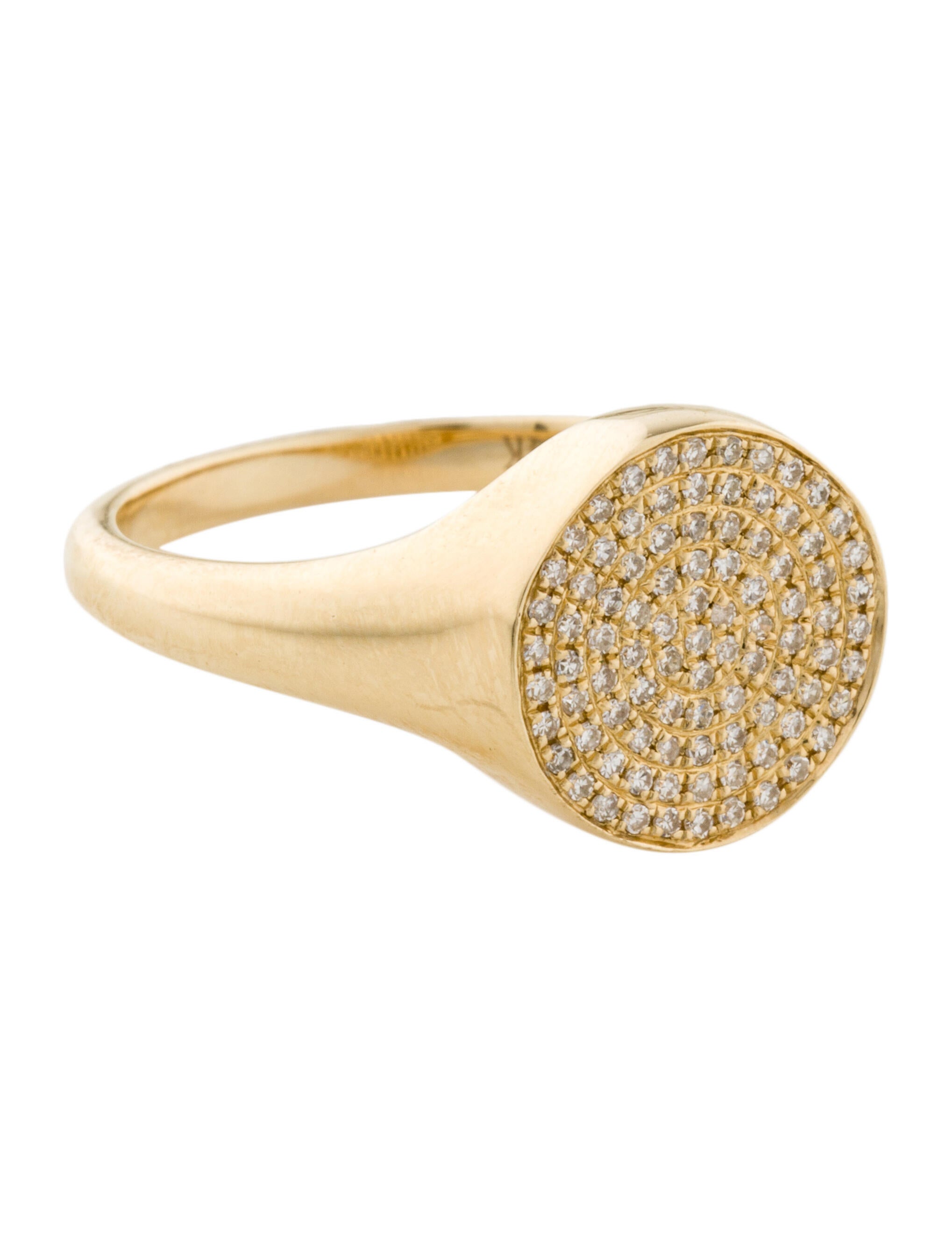 Ring 14K Diamond Signet ring - 14K Yellow Gold Signet Ring, Rings - RRING240239 | The RealReal