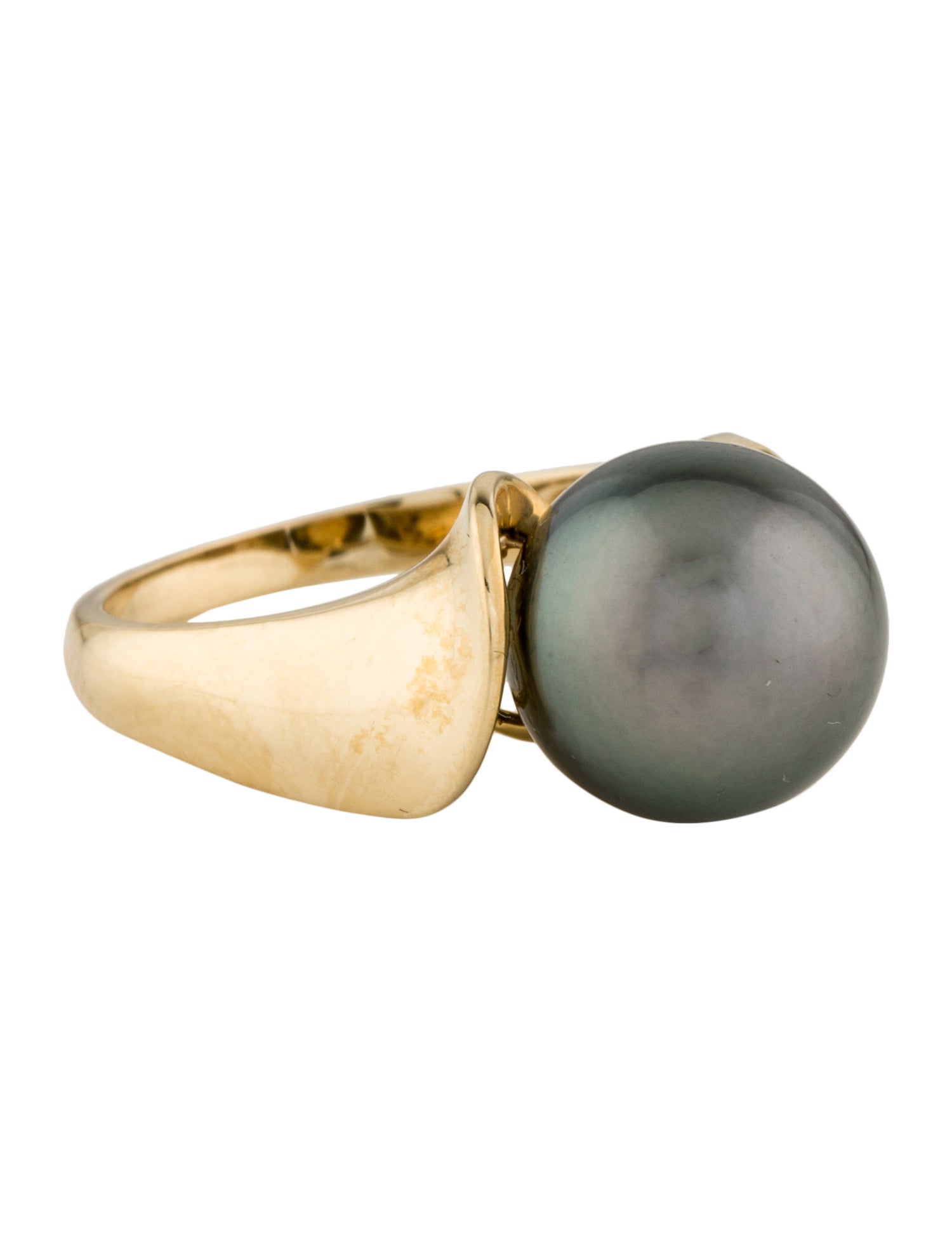 Ring 14K Pearl & Diamond Cocktail Ring - Rhodium-Plated 14K White Gold Cocktail Ring, Rings ...