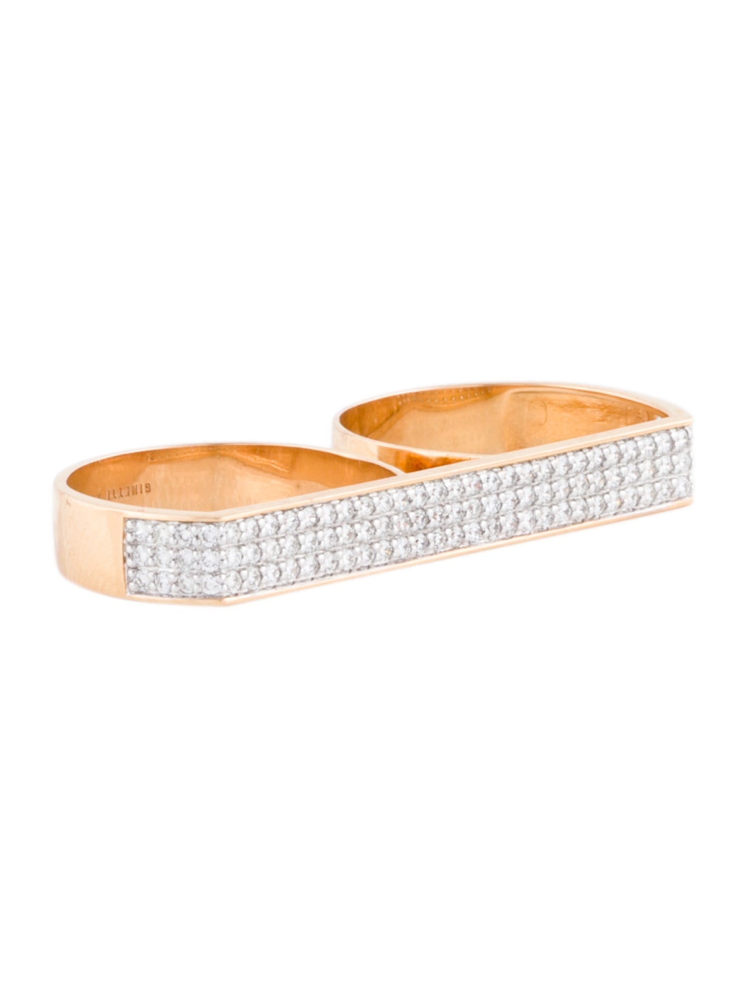 Ring 18K Diamond Two-Finger Ring - 18K Yellow Gold Cocktail Ring, Rings ...