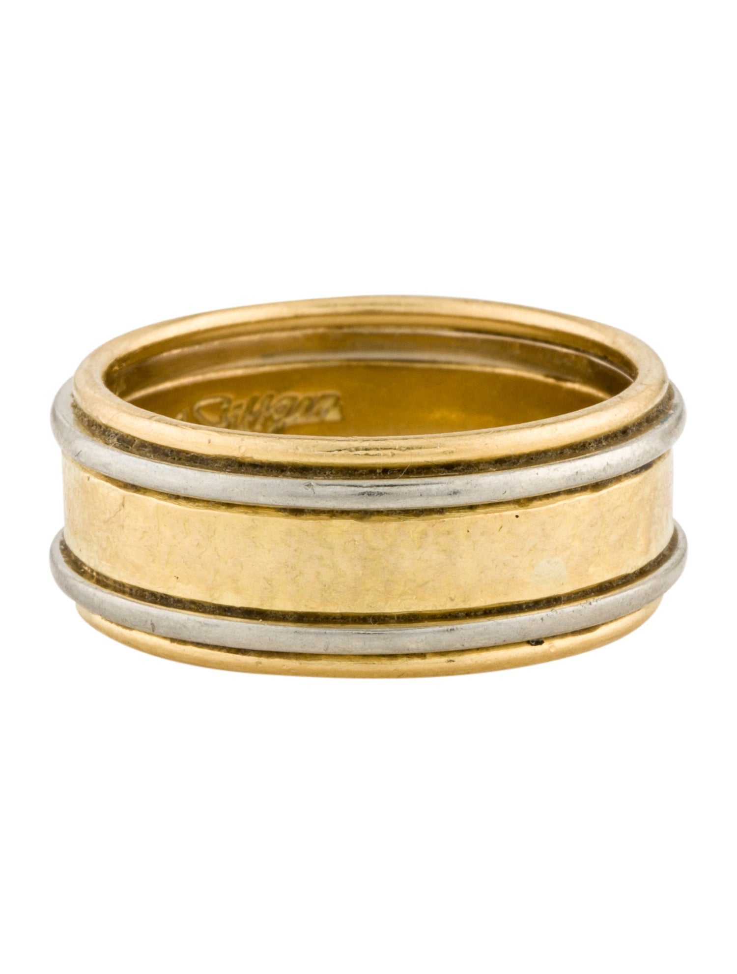 Ring Karl Stittgen 18K Two-Tone Band - 18K Yellow Gold Band, Rings ...
