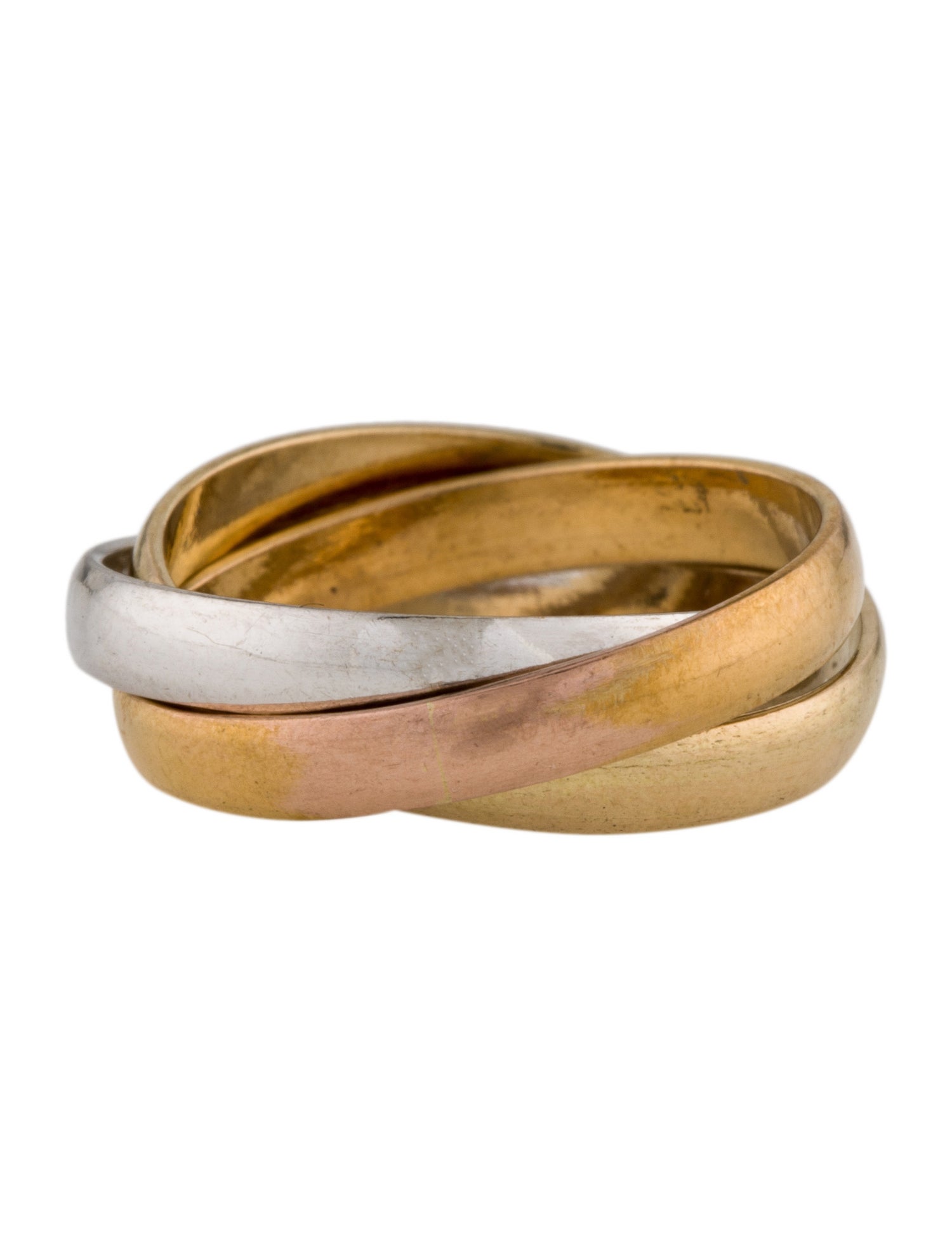 Ring 14K Tri-Color Rolling Ring - 14K Yellow Gold Rolling Ring, Rings ...