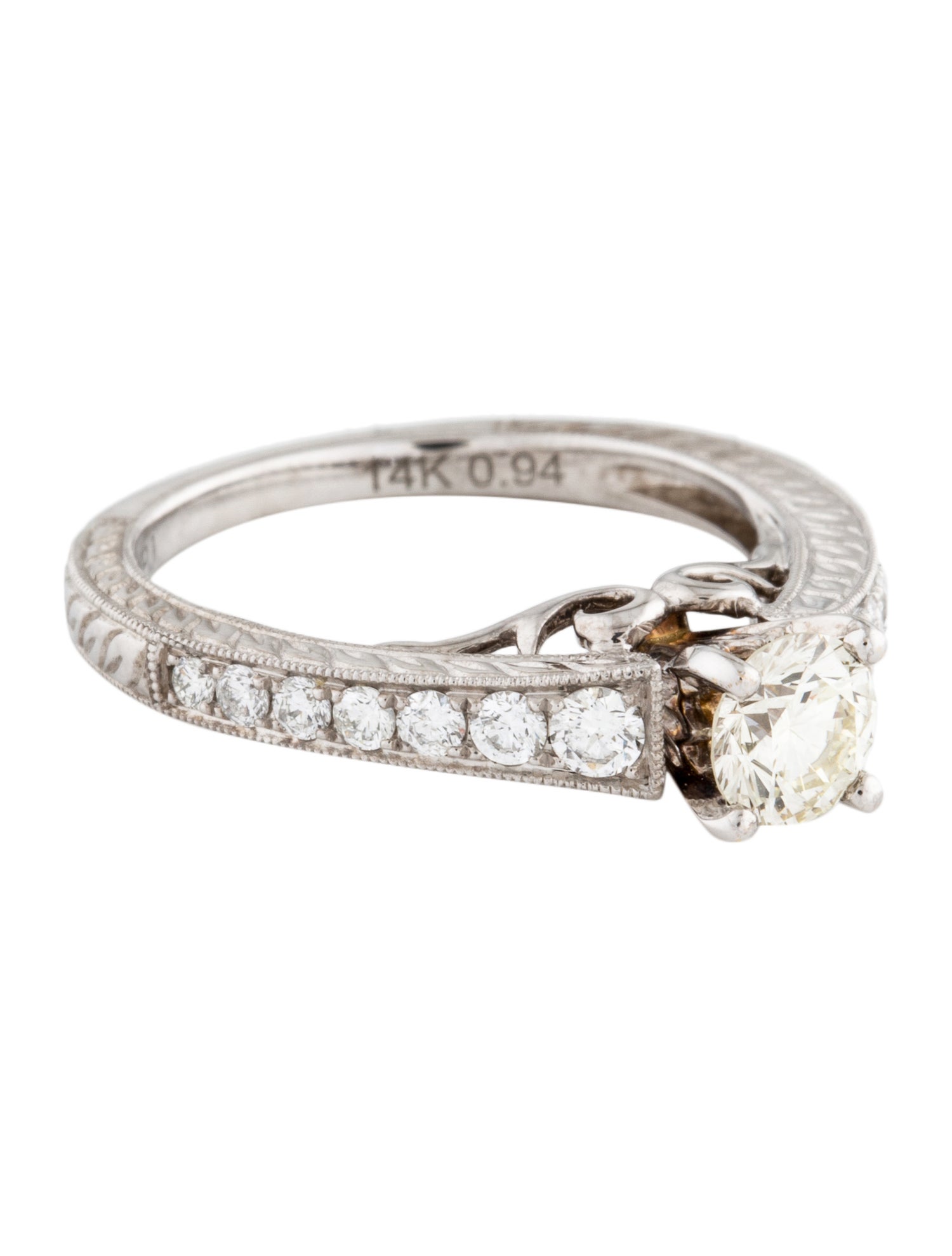 Vera Wang 14K Diamond & Sapphire Engagement Ring - 14K White Gold Engagement Ring, Rings ...