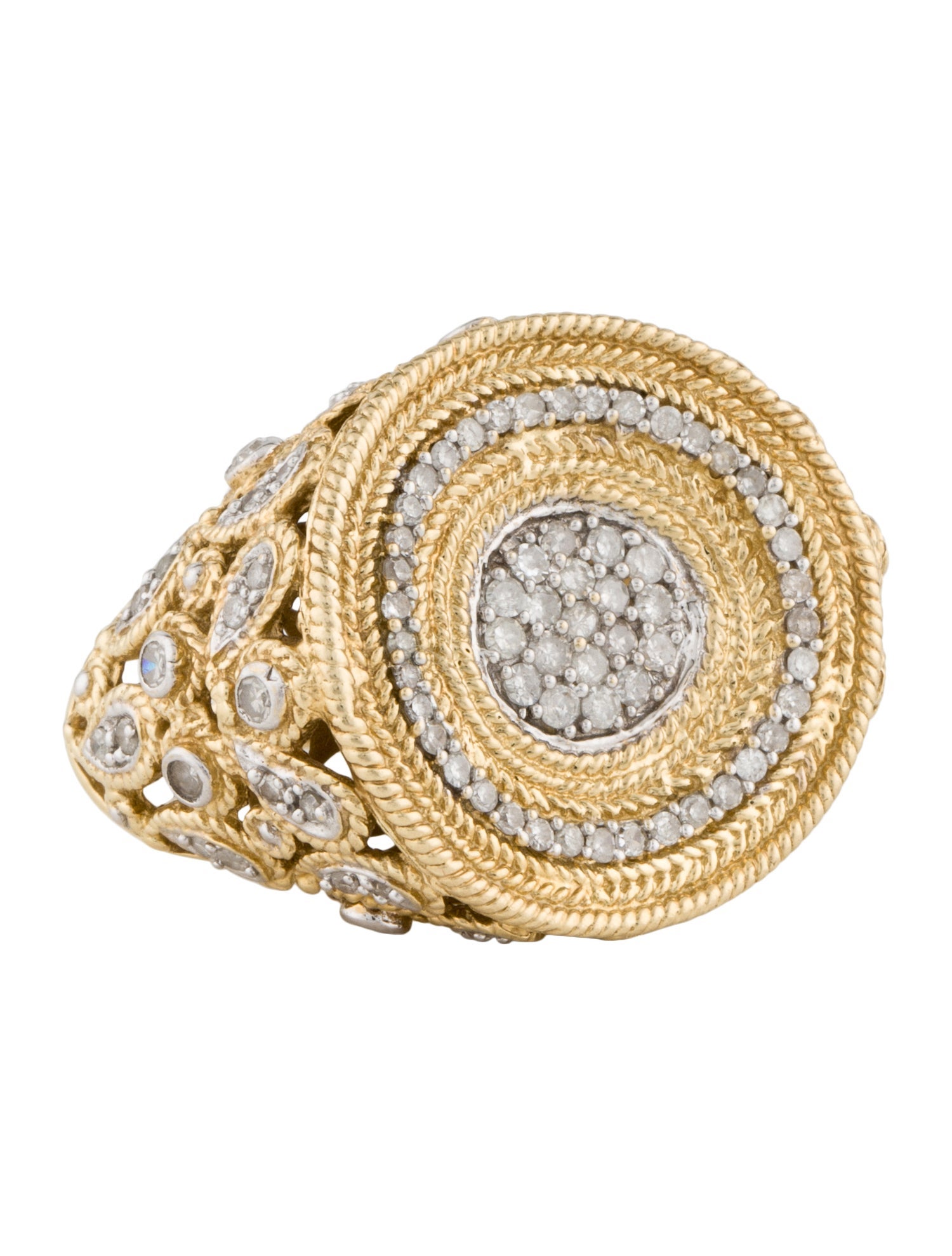 Ring 14K Diamond Round Signet Ring - 14K Yellow Gold Signet Ring, Rings ...