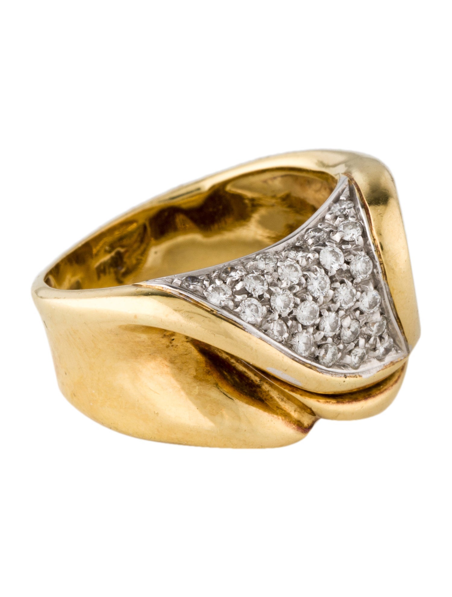 Ring 18K Diamond Overlap Band Ring - 18K Yellow Gold Band, Rings ...