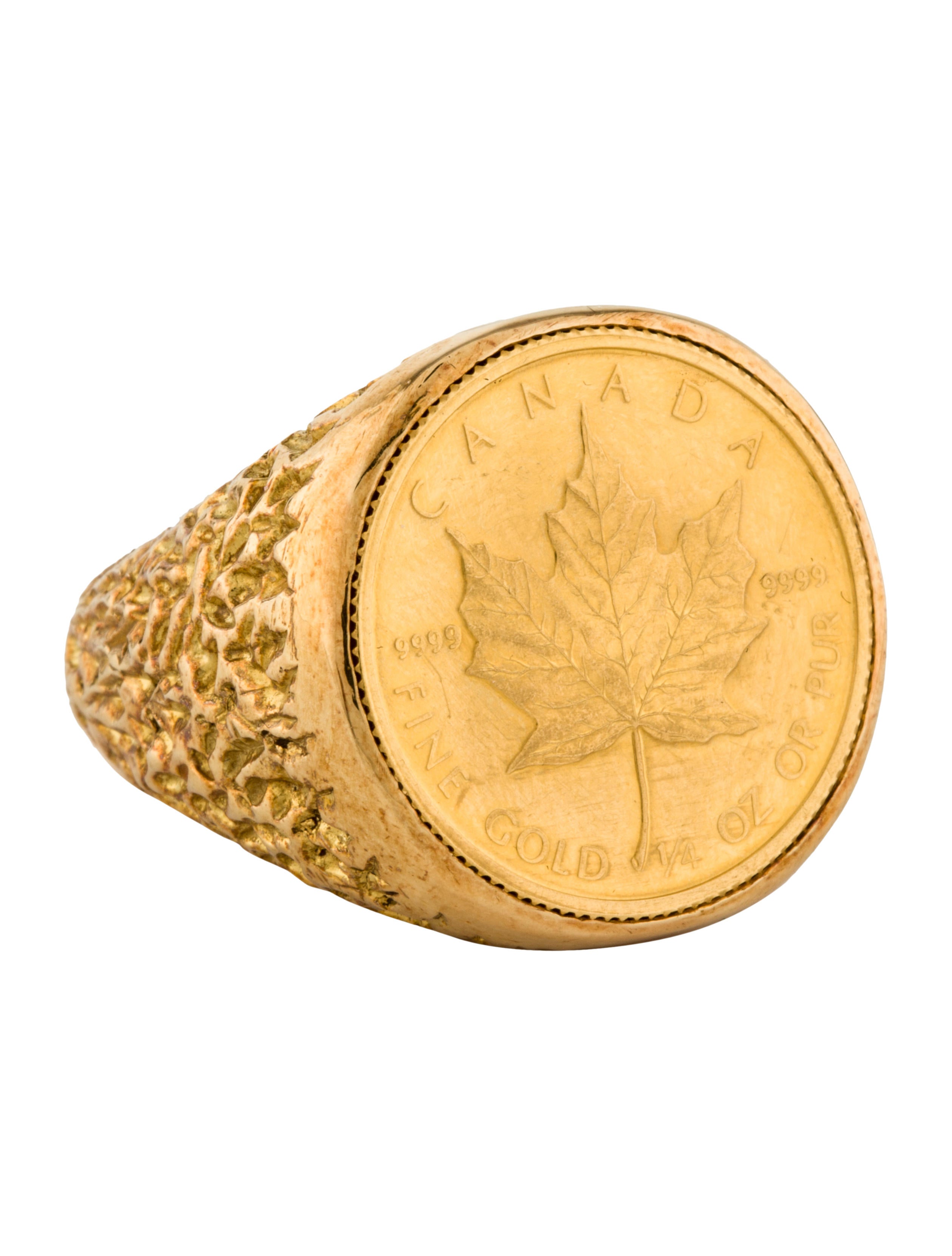 Ring Canadian Coin Signet Ring - 18K Yellow Gold Signet Ring, Rings ...