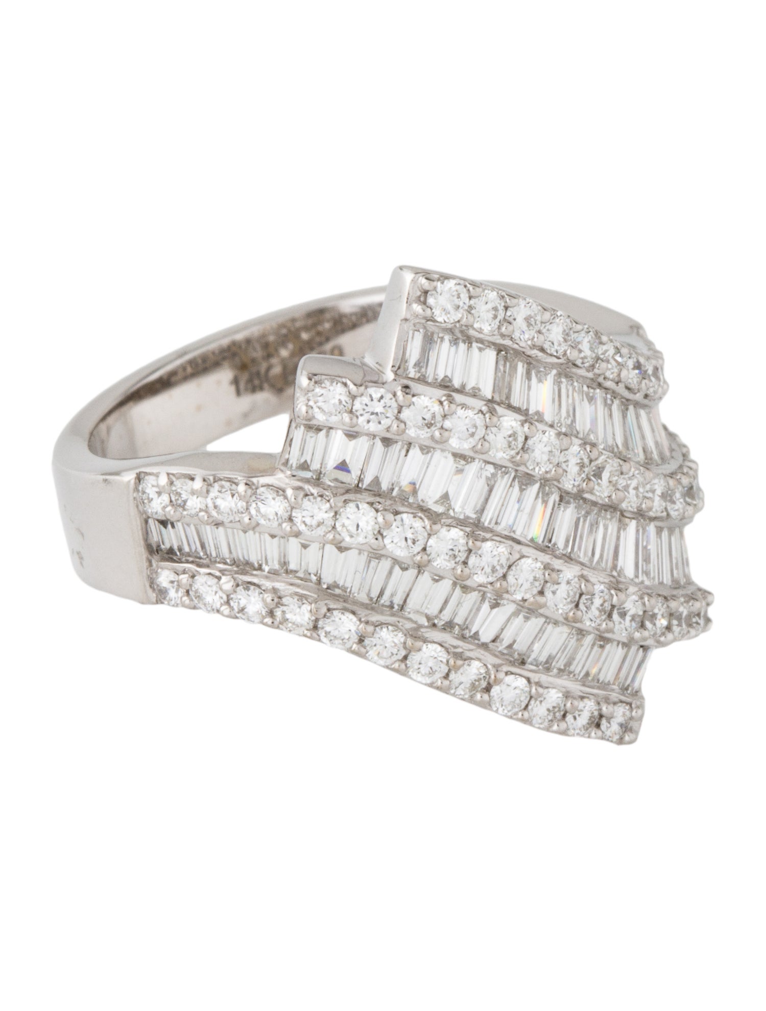 Ring 14K 1.69ctw Diamond Wave Band - 14K White Gold Band, Rings | The ...