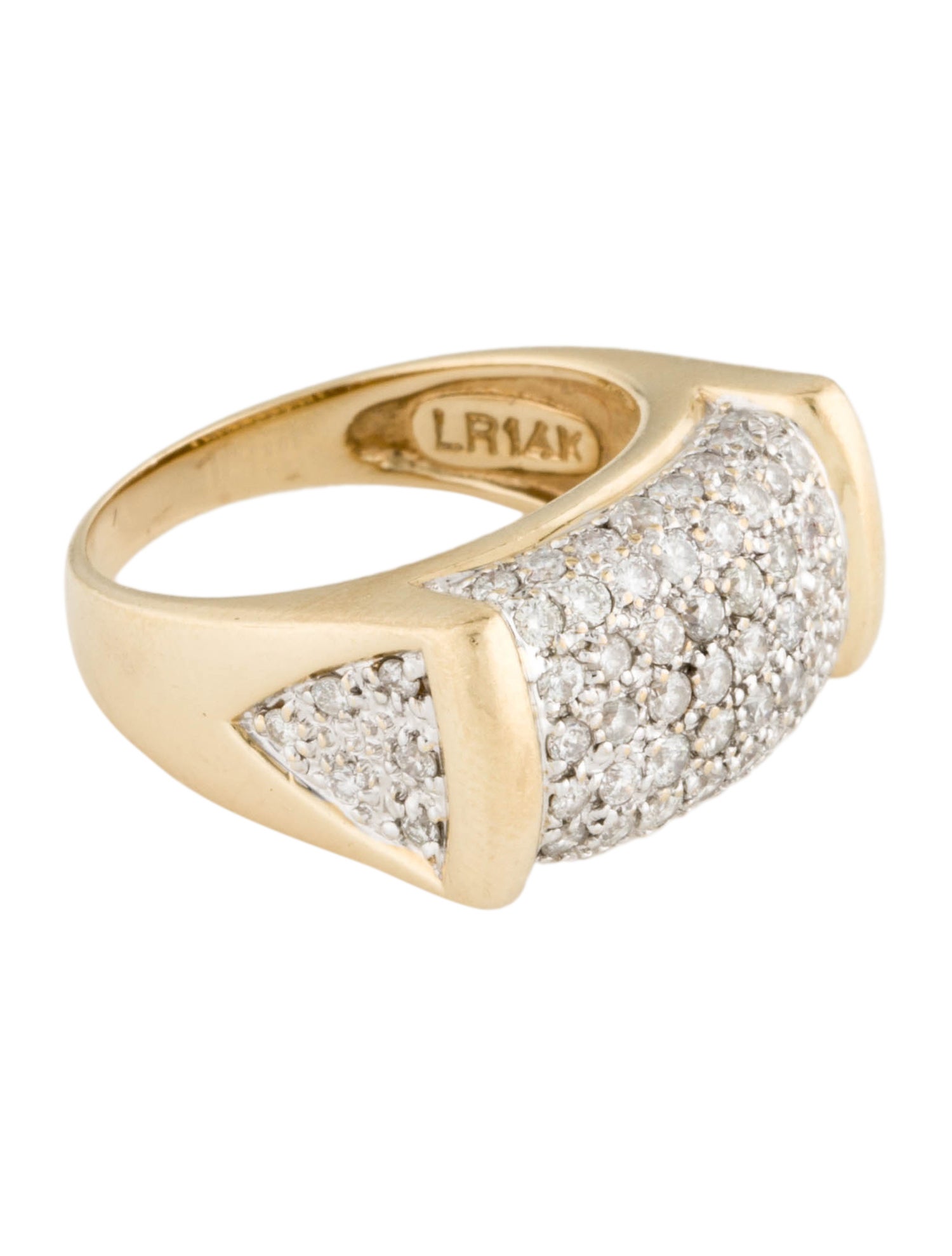 Ring 14K Diamond Signet - 14K Yellow Gold Signet Ring, Rings ...