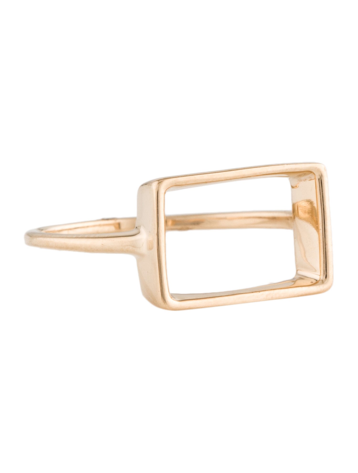 Ring 14K Negative Space Design Signet Ring - 14K Yellow Gold Signet ...