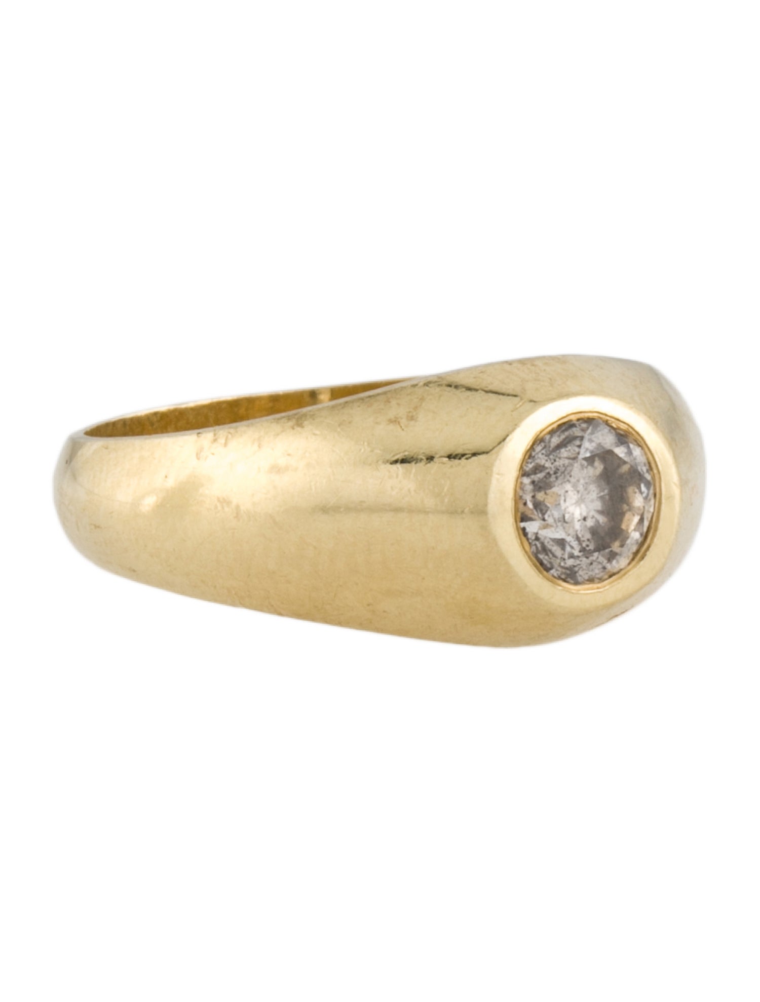 Ring 14K Diamond Signet Ring - 14K Yellow Gold Signet Ring, Rings ...