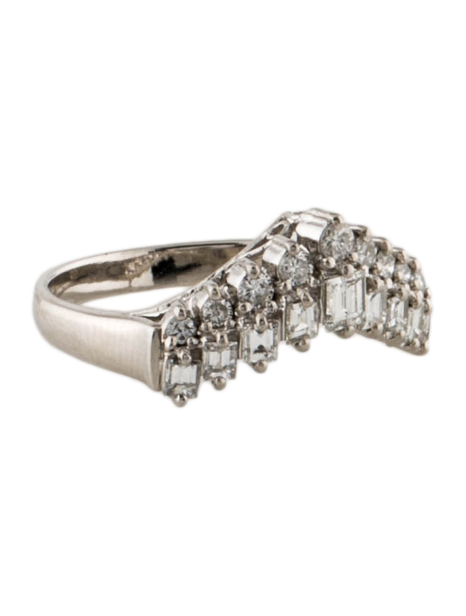 Ring Bernard K. Passman Coral and Diamond Riverwalk Ring - 18K White ...