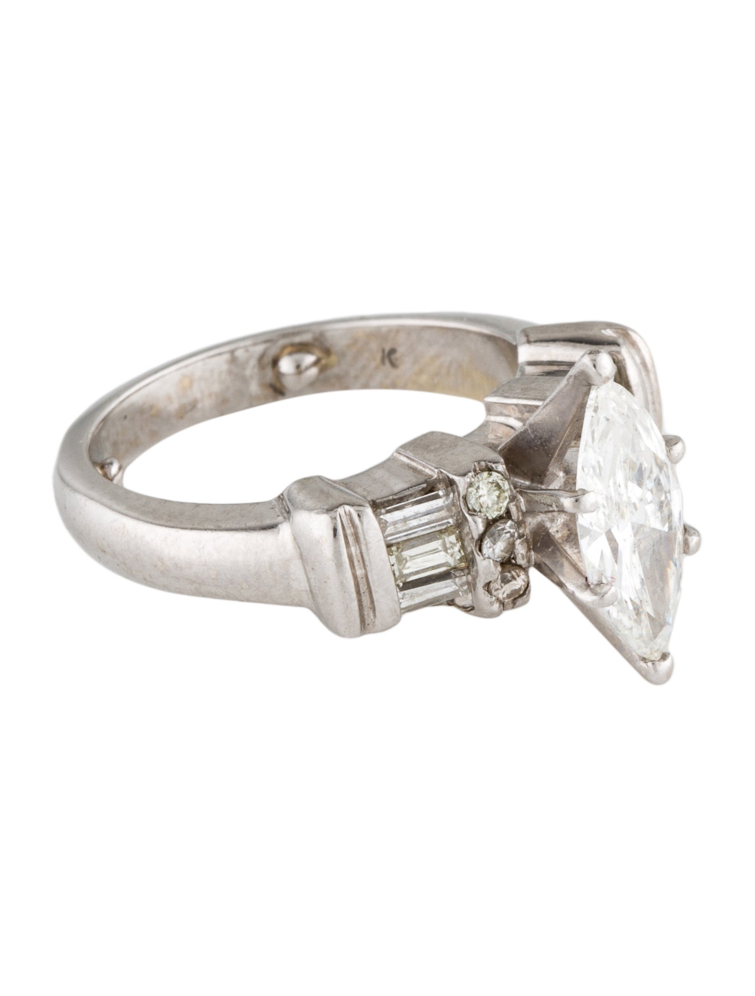 Ring 14K 1.28ctw Diamond Cocktail Ring - Rhodium-Plated 14K White Gold ...