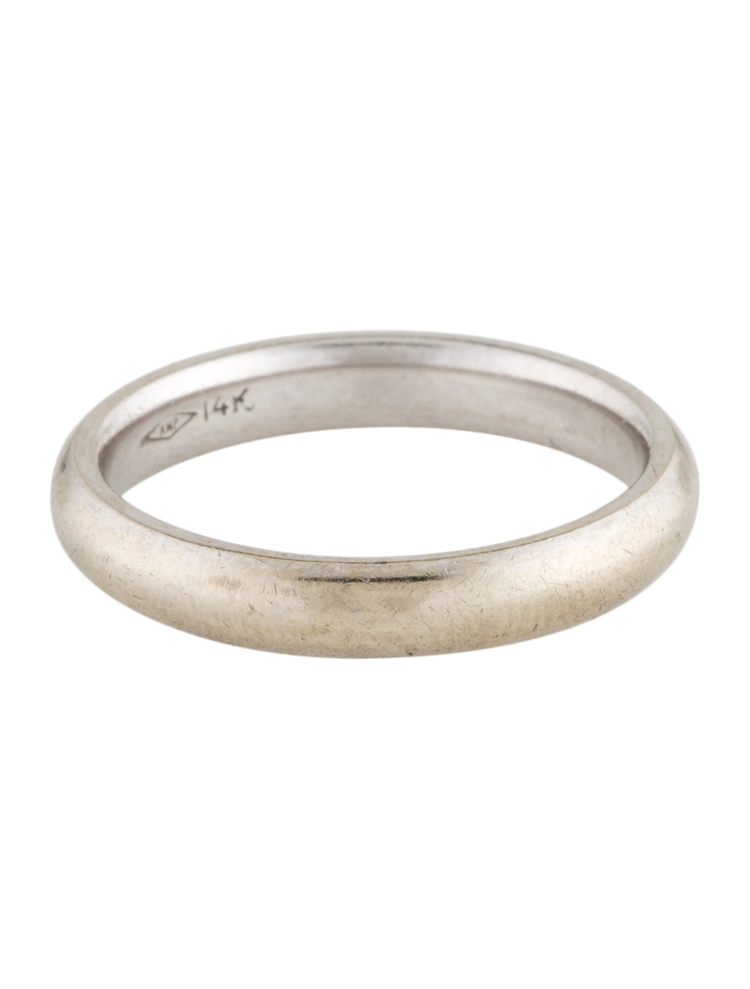 Ring 14K Wedding Band - Rhodium-Plated 14K White Gold Band, Rings ...