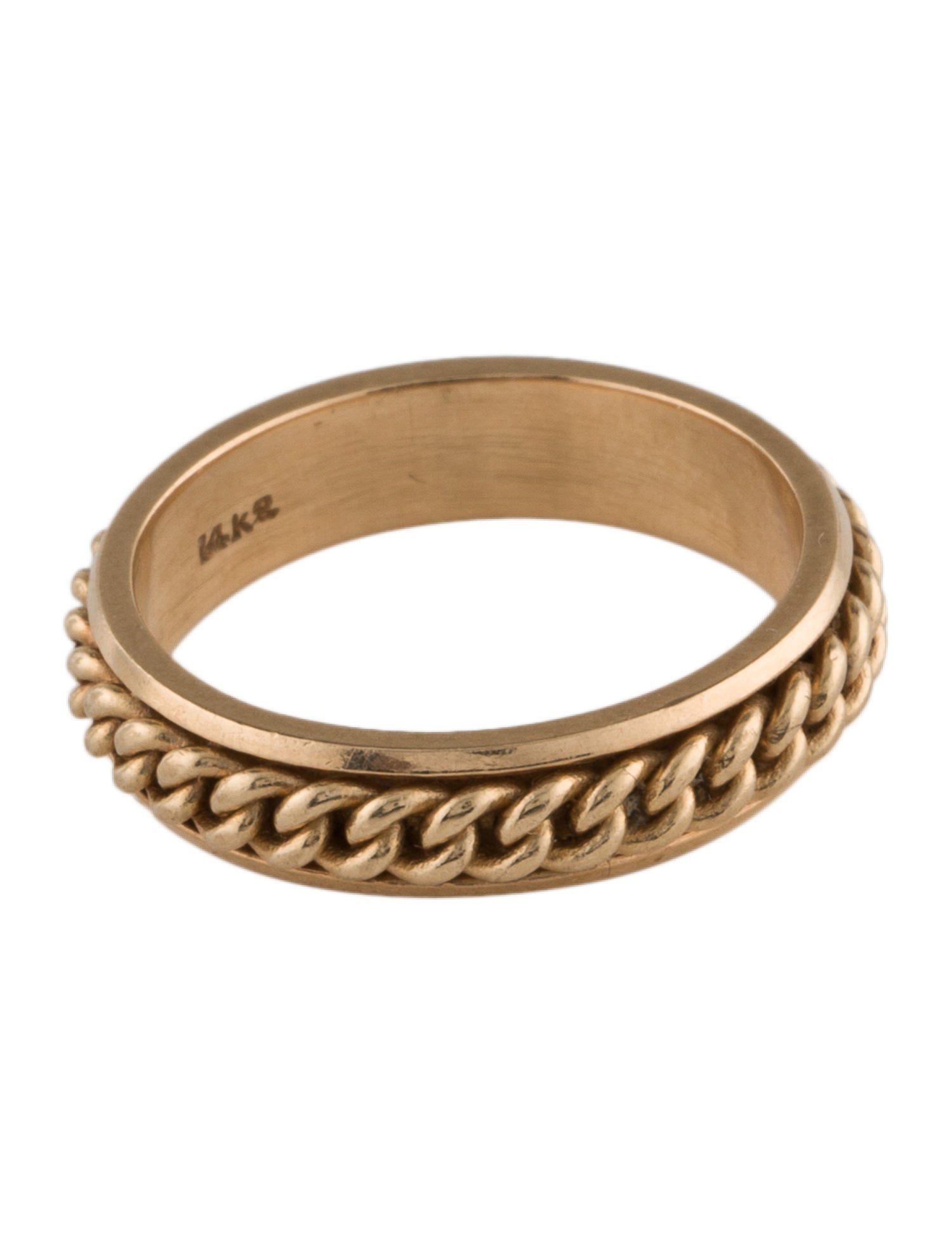 Ring 14K Chain Band - 14K Yellow Gold Band, Rings - RRING249117 | The ...