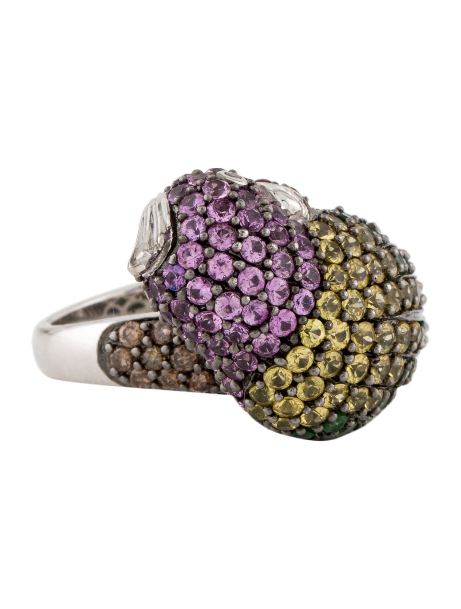 Theo Fennell 18K Ruby & Black Diamond Skull Ring - 18K White Gold ...