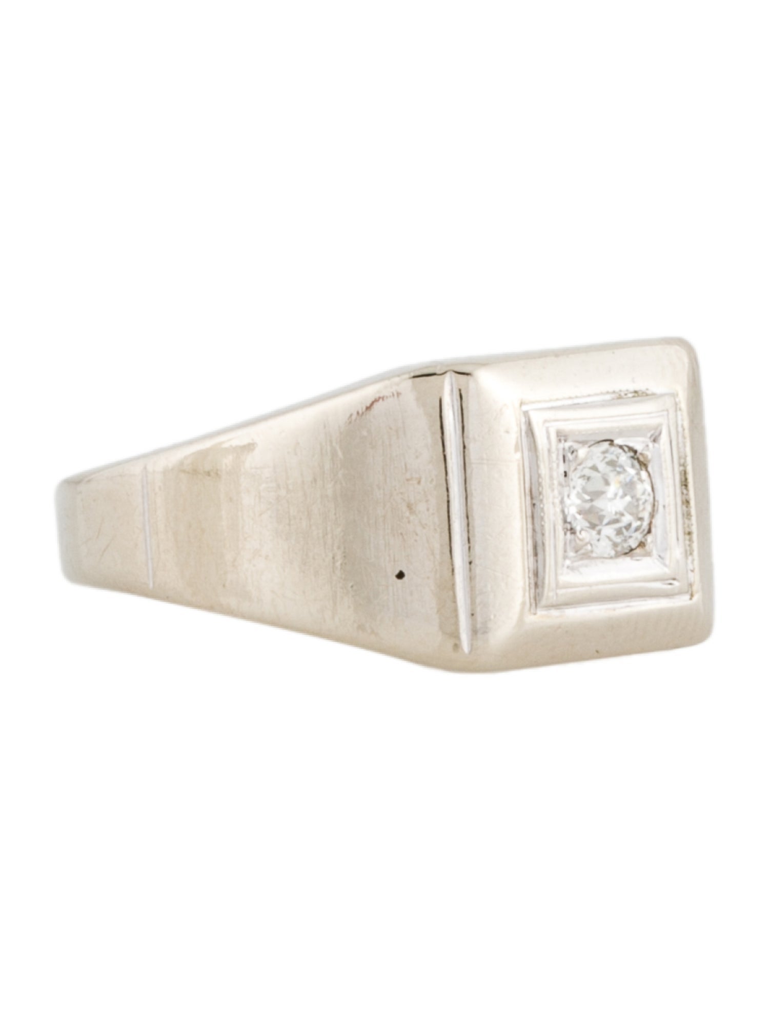 Ring 14K Diamond Signet Ring - Signet Ring, Rings - RRING251125 | The ...