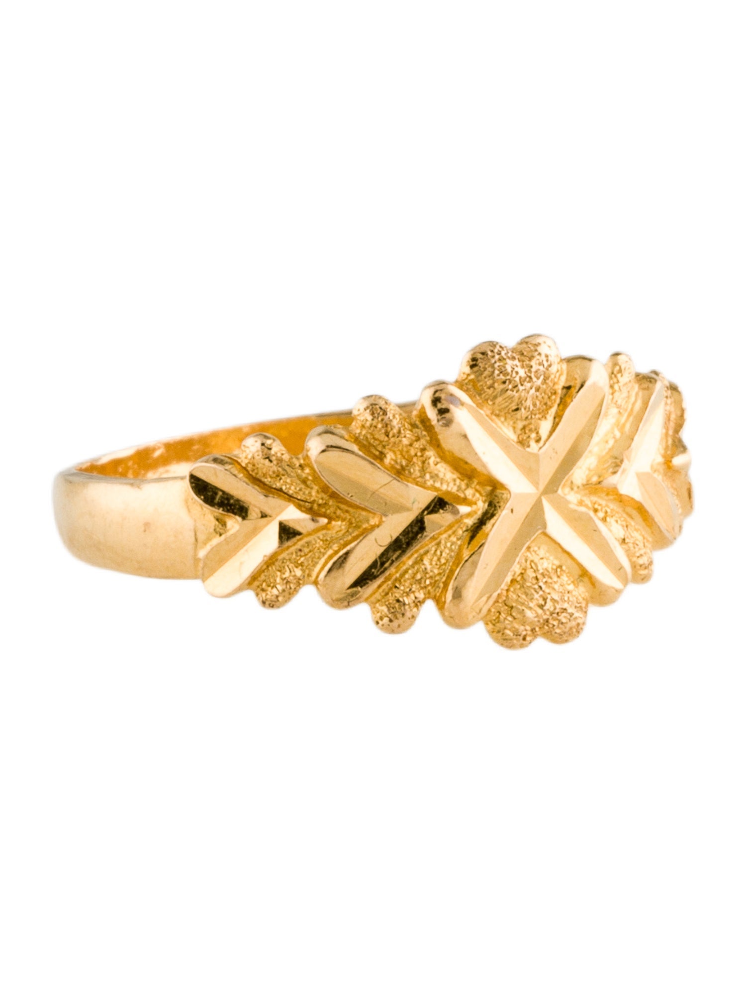 Ring 21K Textured Band - 21K Yellow Gold Band, Rings - RRING251903 ...