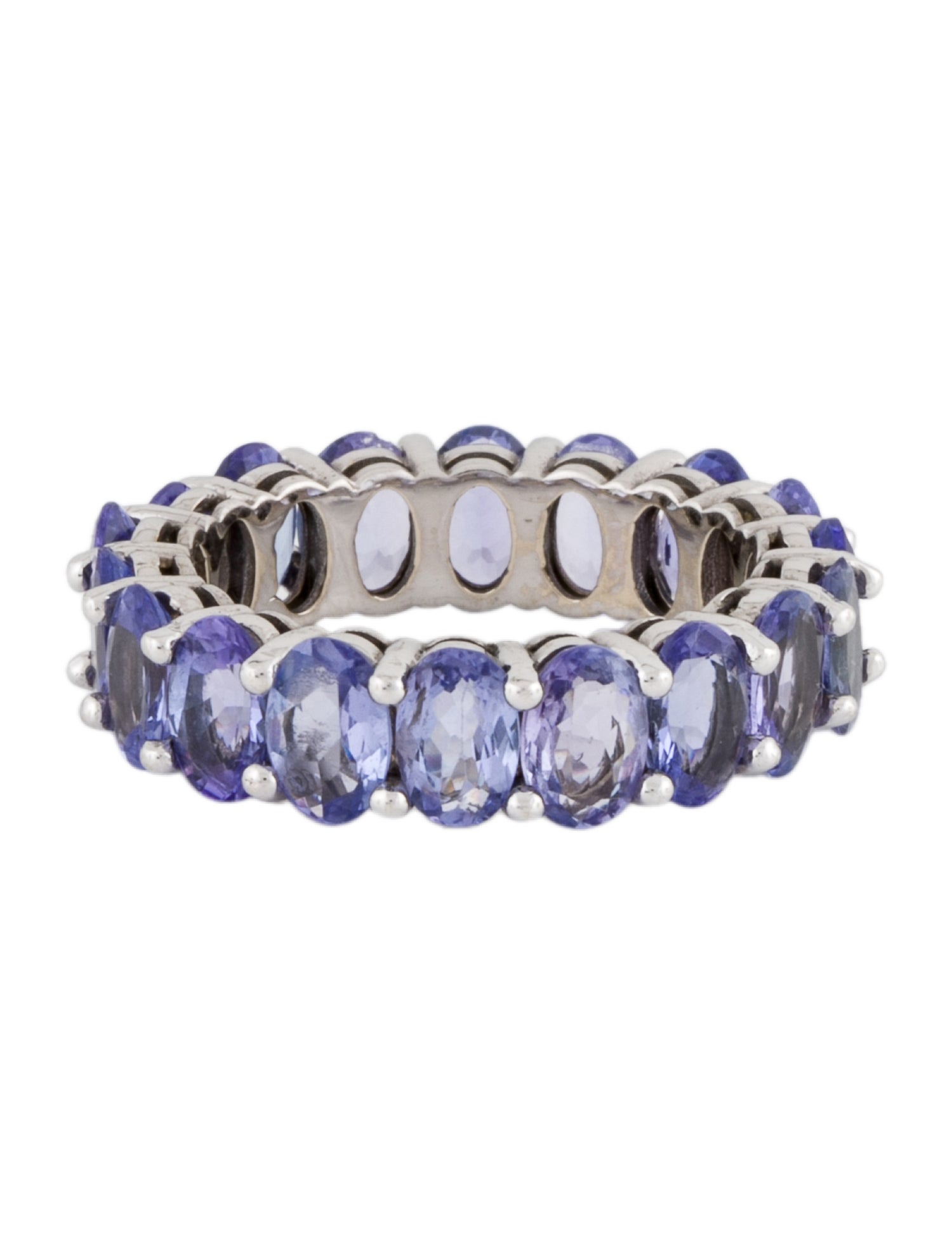Ring 14K 1.78ctw Tanzanite Eternity Band - Rhodium-Plated 14K White ...