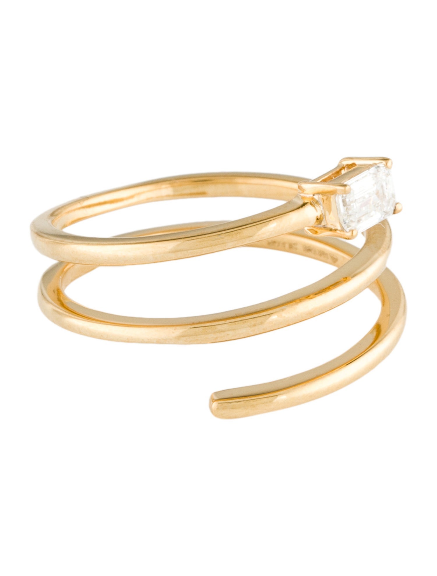 Ring 14K Diamond Wrap-Around Band Ring - 14K Yellow Gold Band, Rings ...
