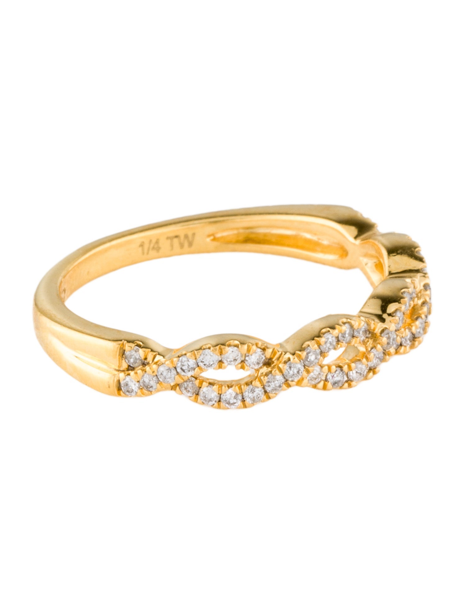 Ring 14K Diamond Infinity Band - 14K Yellow Gold Band, Rings ...