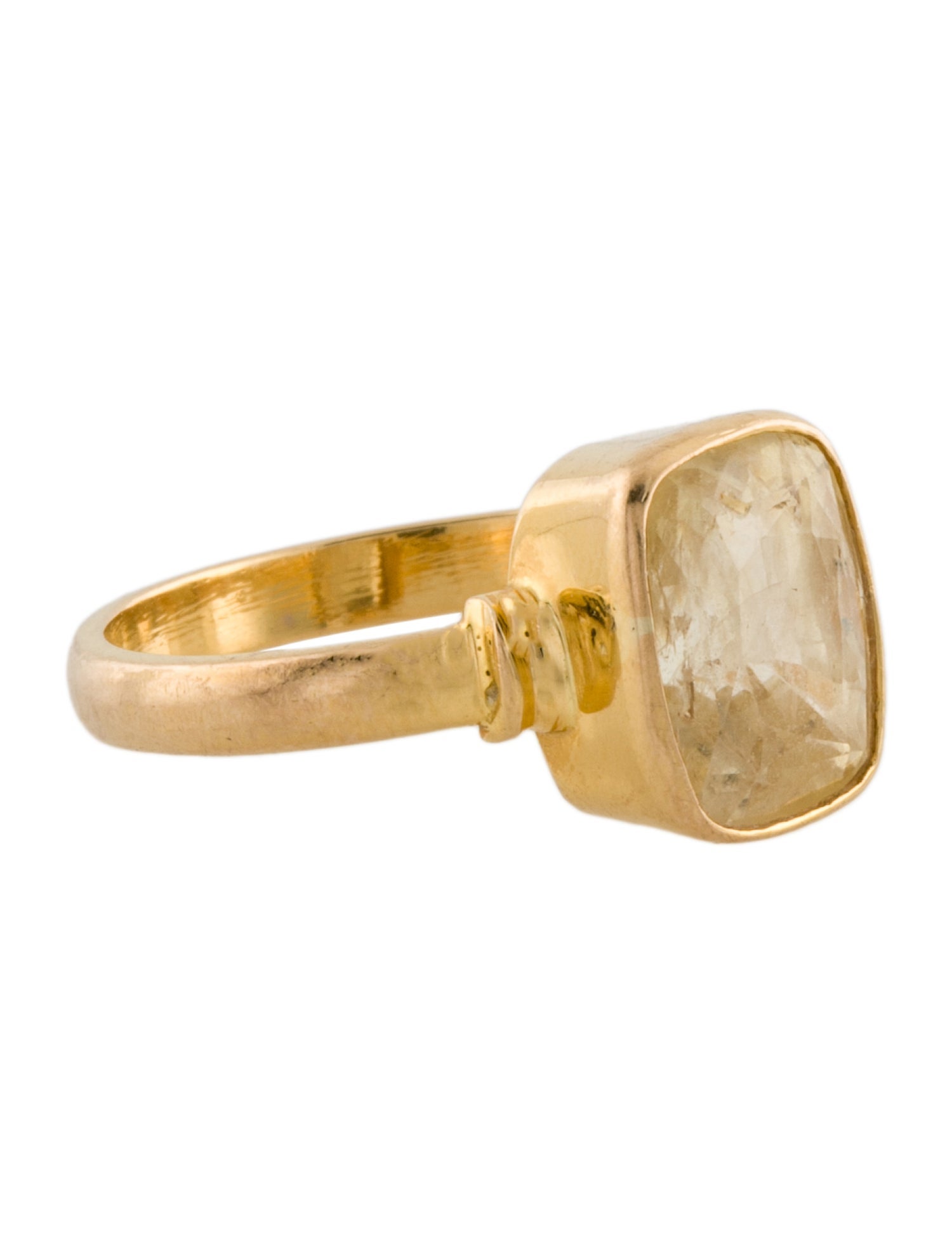 Ring 20K 5.18ct Yellow Sapphire Ring - 20K Yellow Gold Cocktail Ring ...