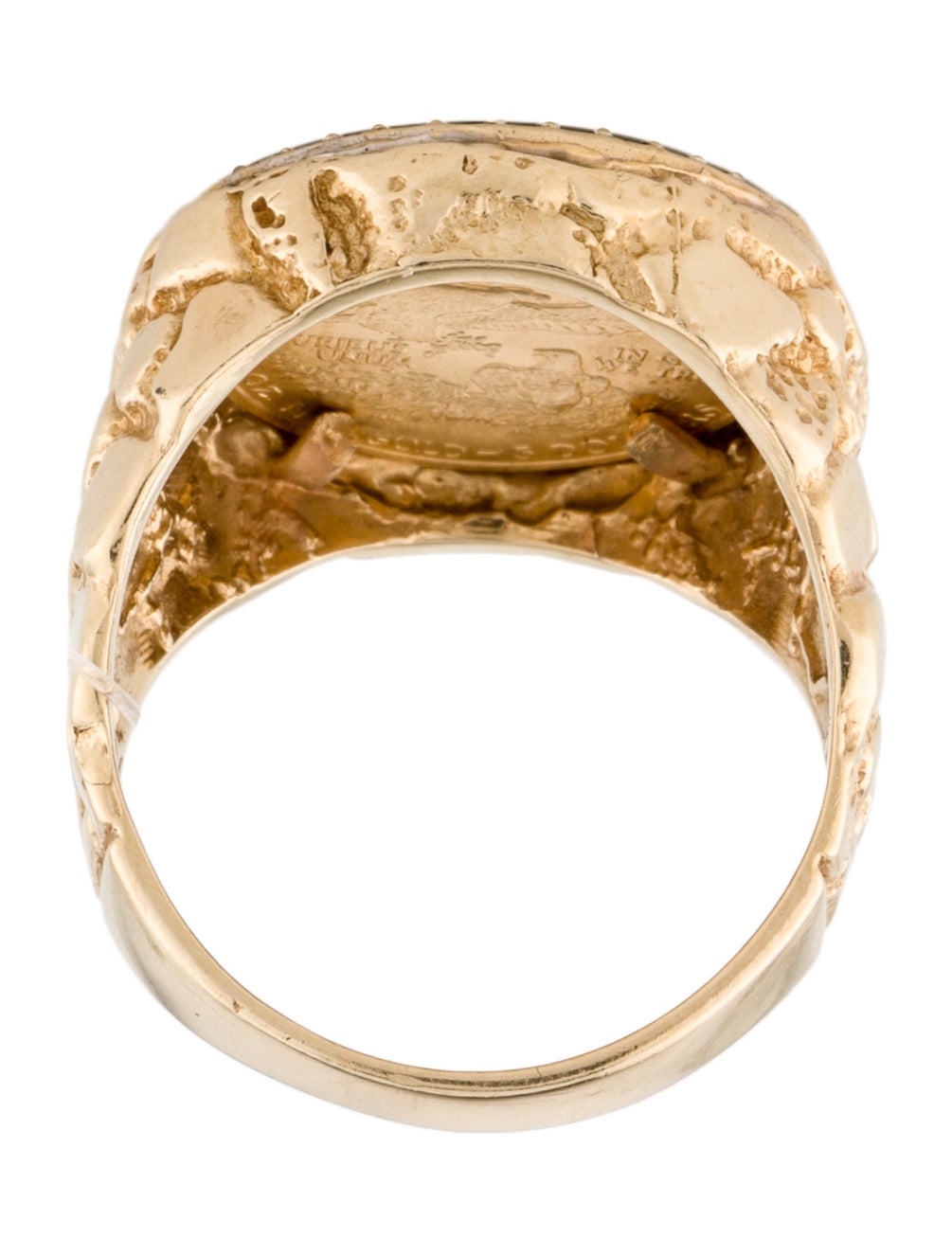 Ring 14K Diamond $5 Liberty American Eagle Coin Signet Ring - 14K ...
