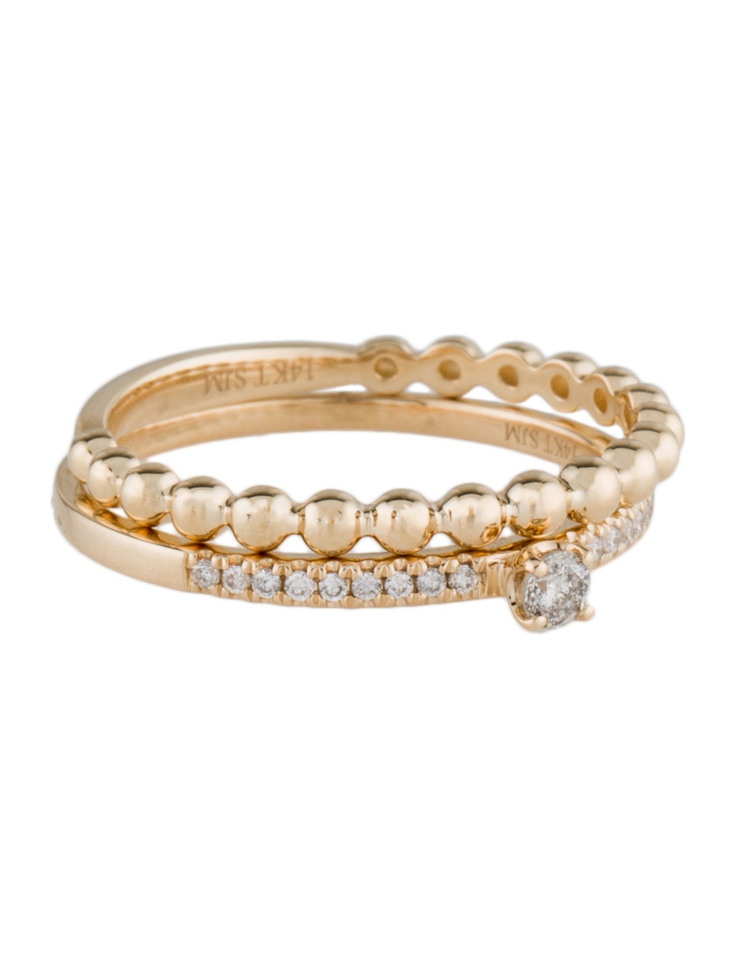 Champagne Diamond Stackable Rings - Gold - FJR21638 | The RealReal