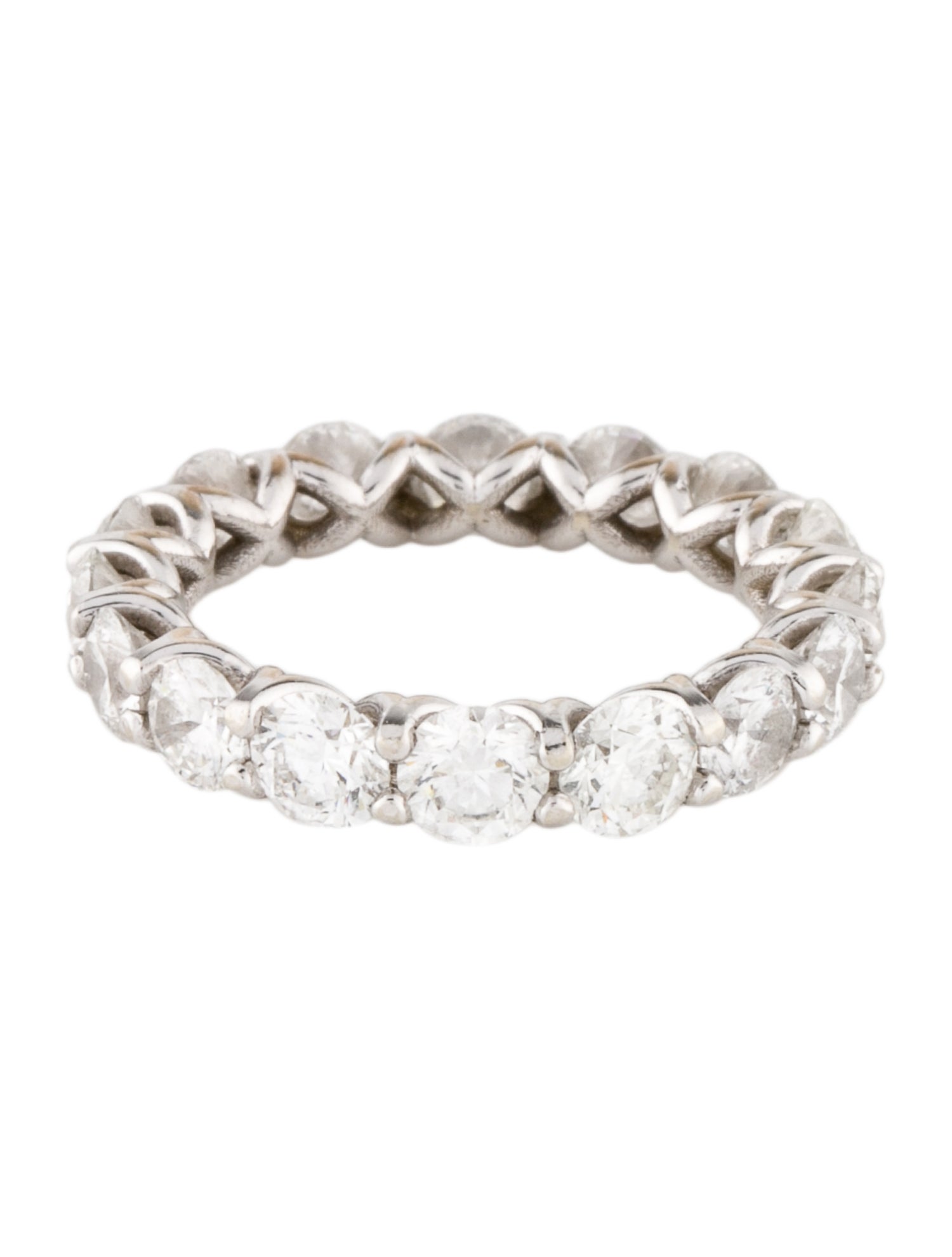 Badgley Mischka Platinum 4.08ctw Lab-Grown Diamond Eternity Band - 950 Platinum Eternity Band ...