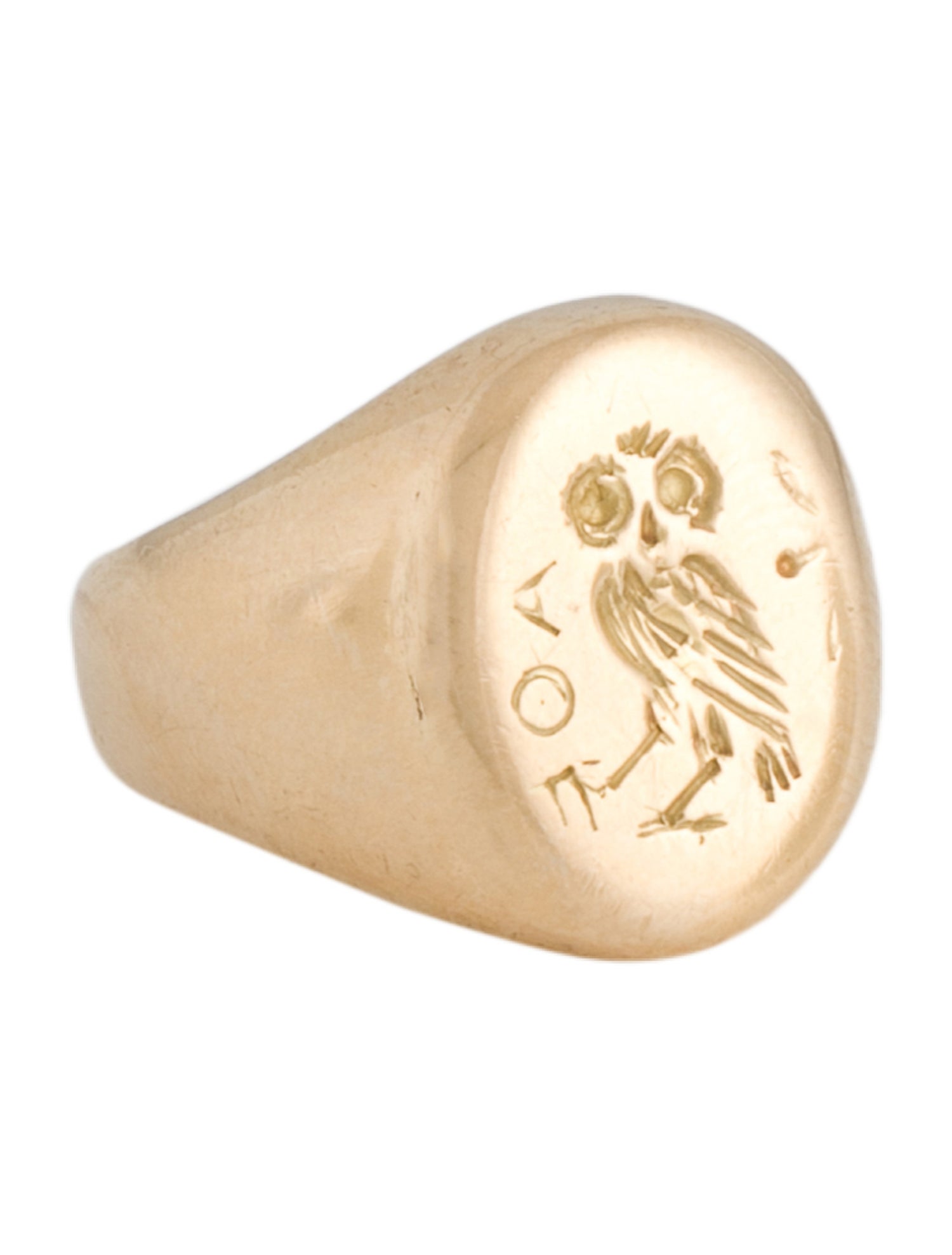 Ring 14K Owl Signet Ring - Signet Ring, Rings - RRING258710 | The RealReal