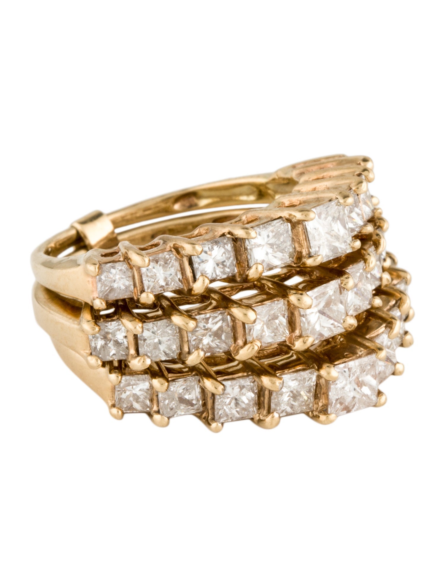 Ring 14K 2.67ctw Diamond Multi-Band Ring - 14K Yellow Gold Band, Rings ...
