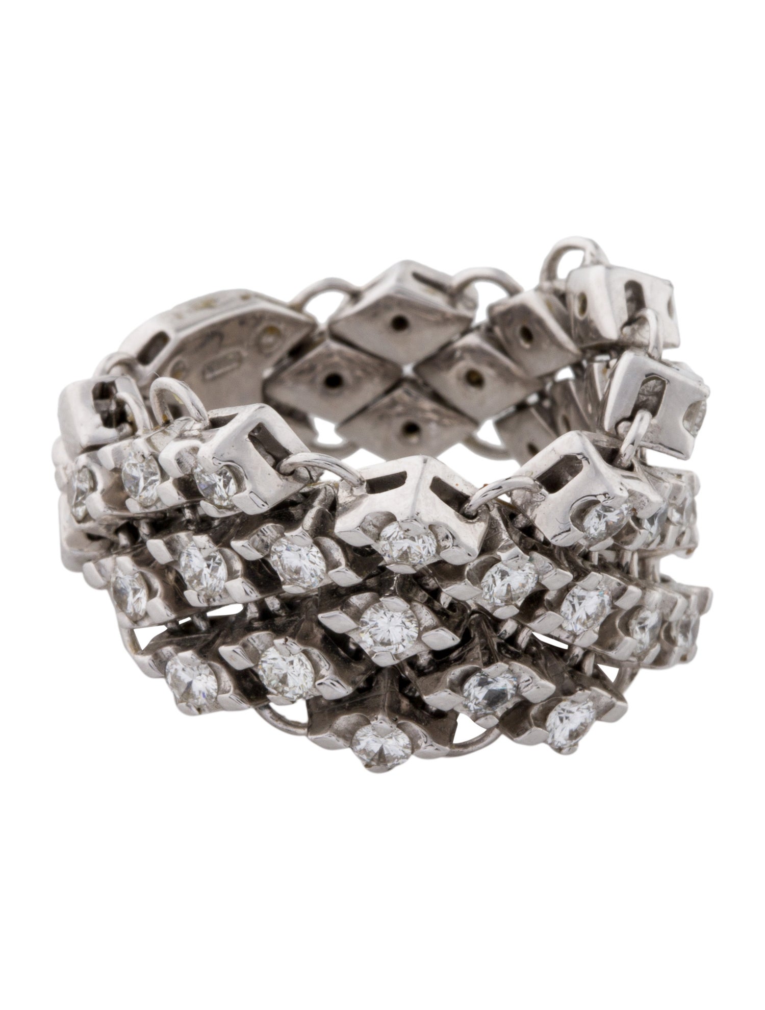 Cathy Waterman Platinum & Diamond Flower Vine Ring - 900 Platinum Band, Rings - CAT21832 | The ...