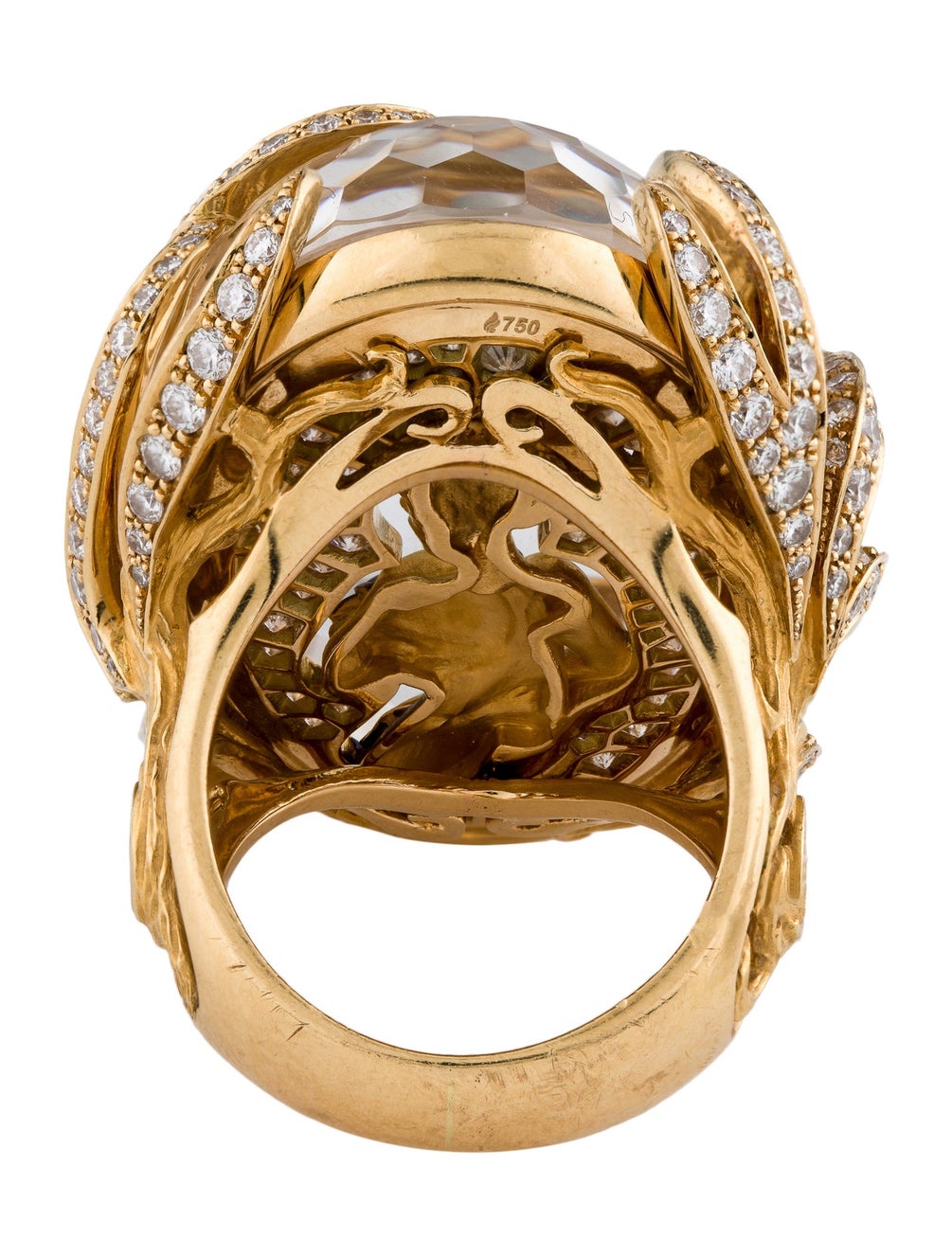 Ring Magerit 18K Quartz & Diamond Panther Cocktail Ring - 18K Yellow ...