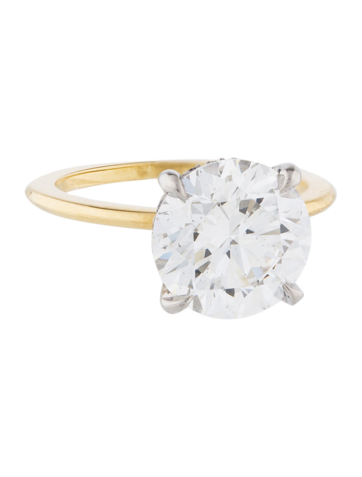 Ring 4.11ct Lab-Grown Diamond Engagement Ring - 18K Yellow Gold ...