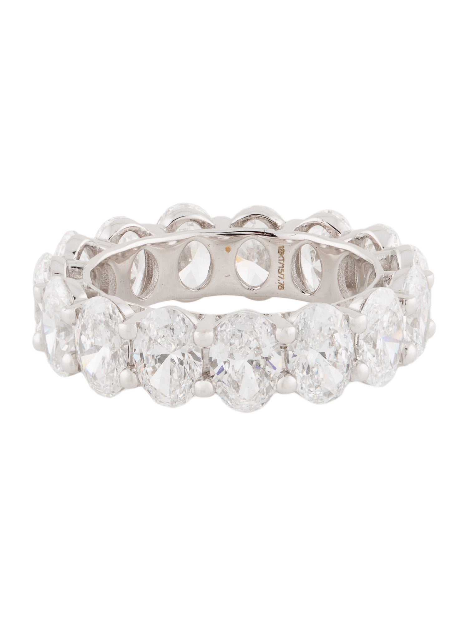 Ring 18K 7.78ctw Lab-Grown Diamond Eternity Band - Rhodium-Plated 18K ...