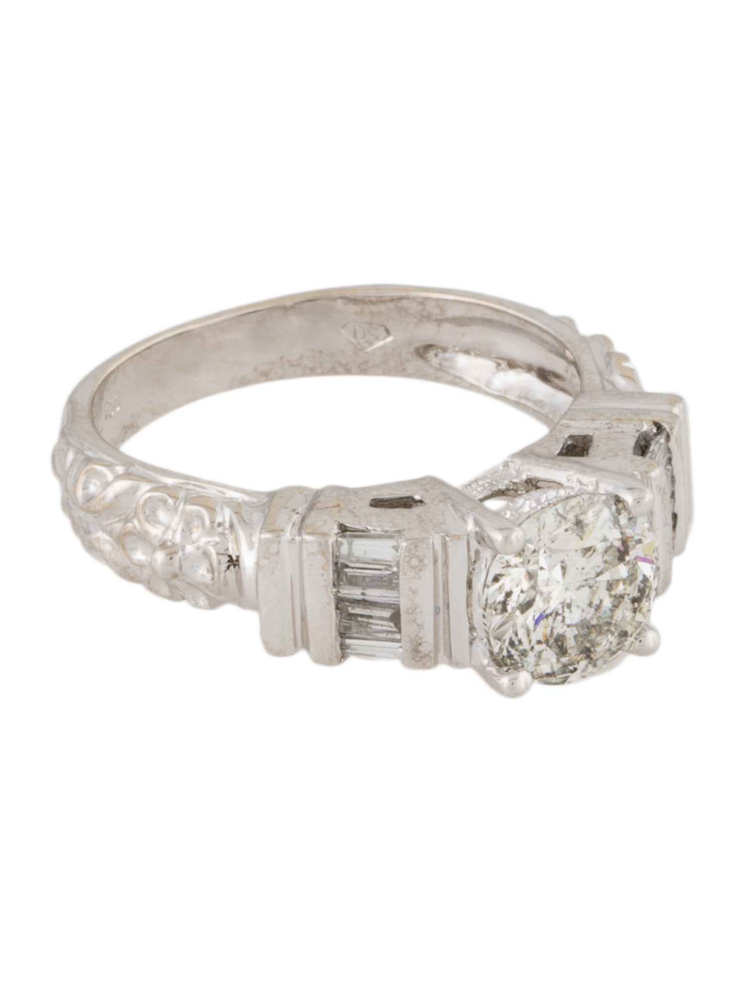 Ring 18K 1.19ct Diamond Engagement Ring - 18K White Gold Engagement ...