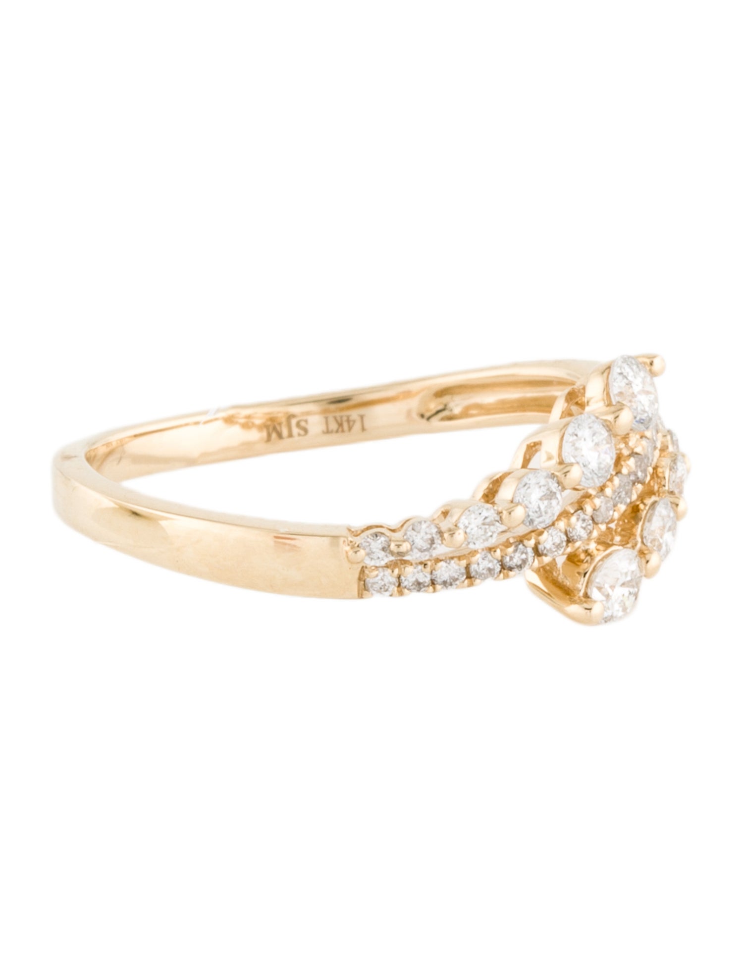 Ring 14K Diamond Band - 14K Yellow Gold Band, Rings - RRING278909 | The ...