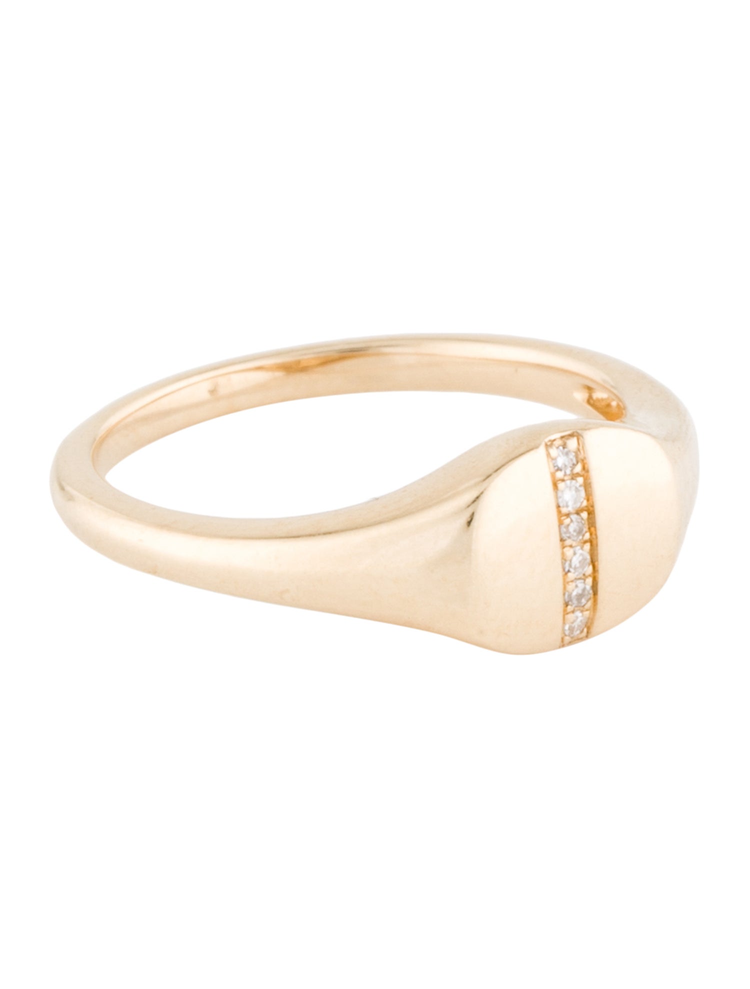 Ring 14K Diamond Signet Ring - 14K Yellow Gold Signet Ring, Rings - RRING267292 | The RealReal
