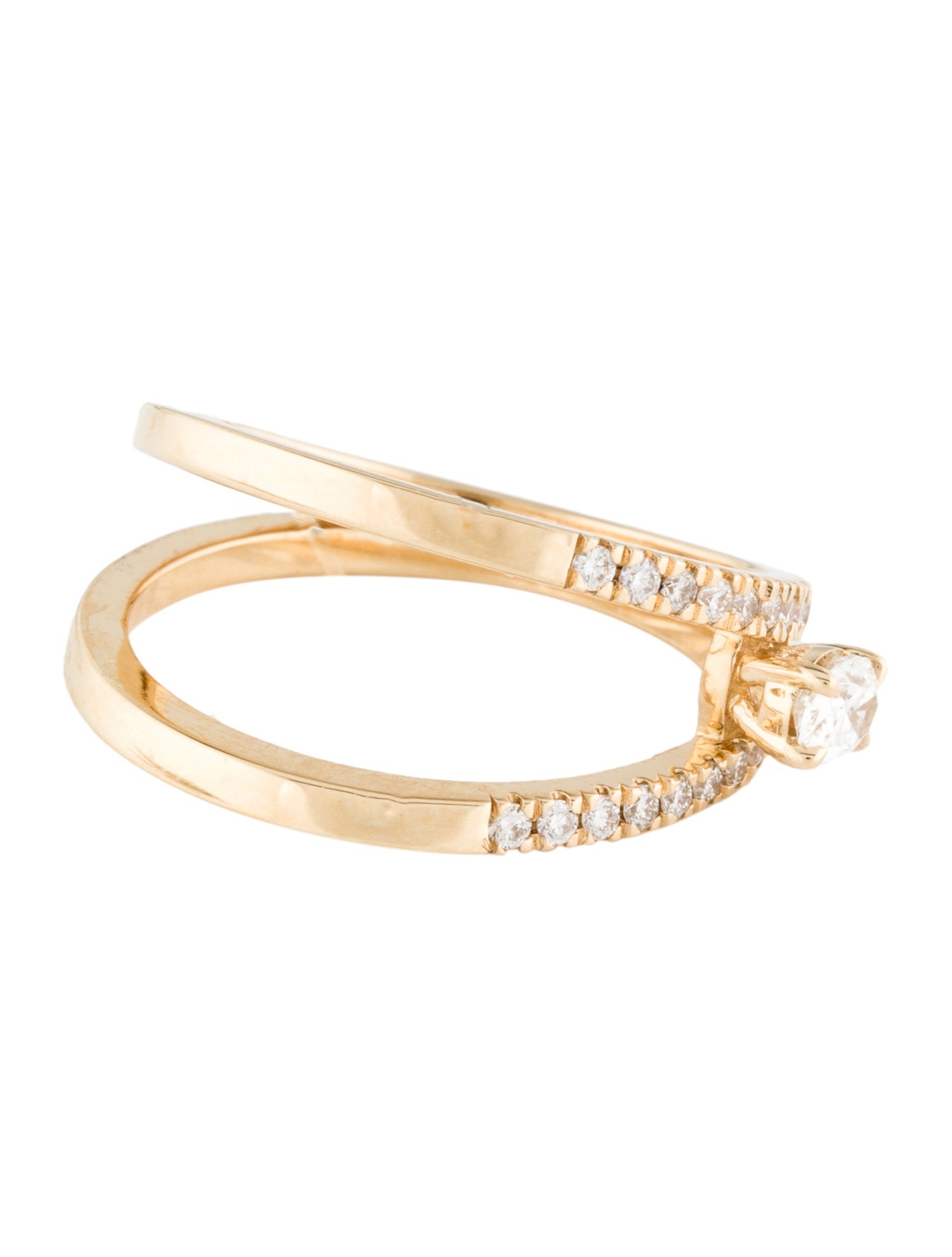 Ring 14K Diamond 'X' Cocktail Ring - 14K Yellow Gold Cocktail Ring ...