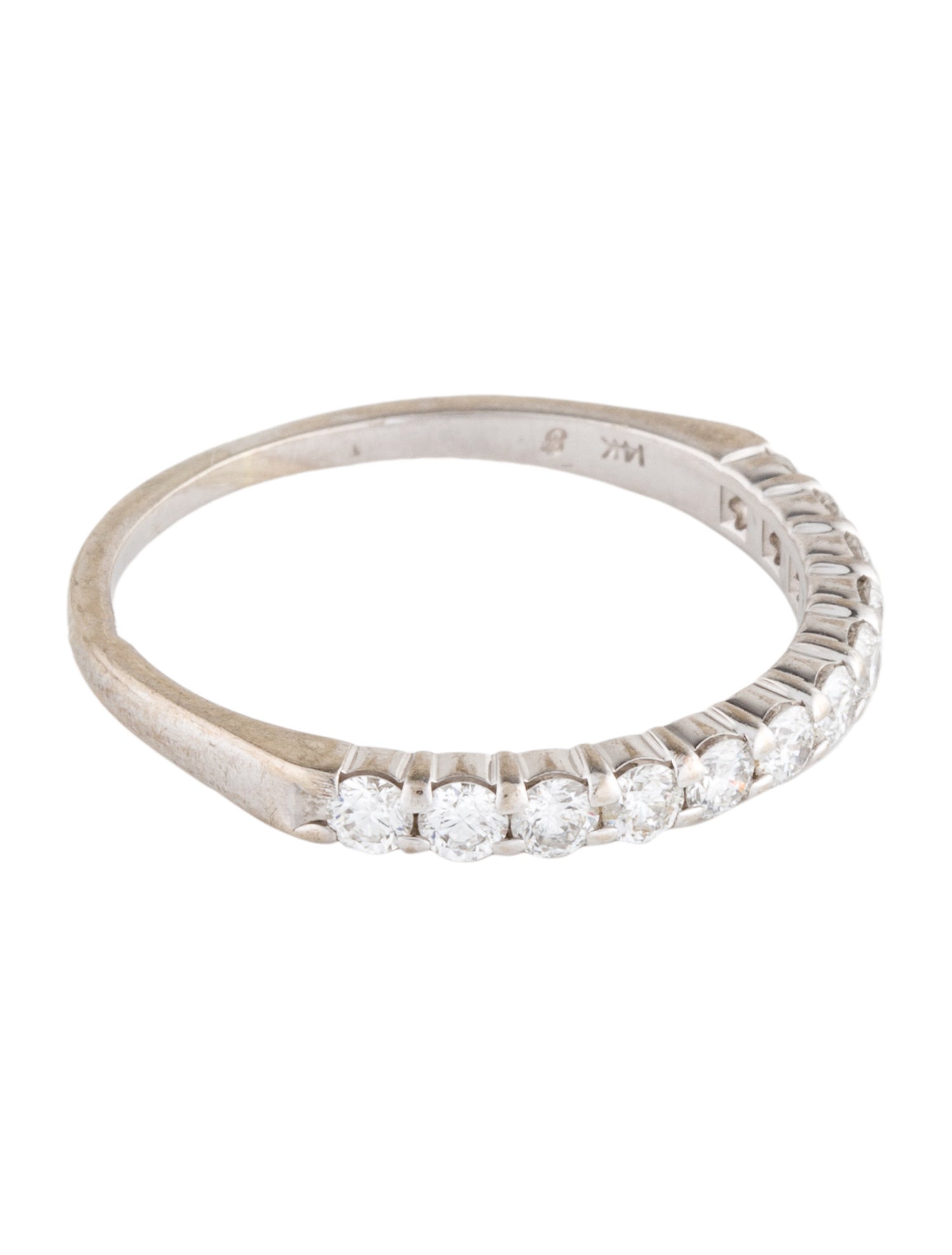 Ring 14K Diamond Band - Rhodium-Plated 14K White Gold Band, Rings ...