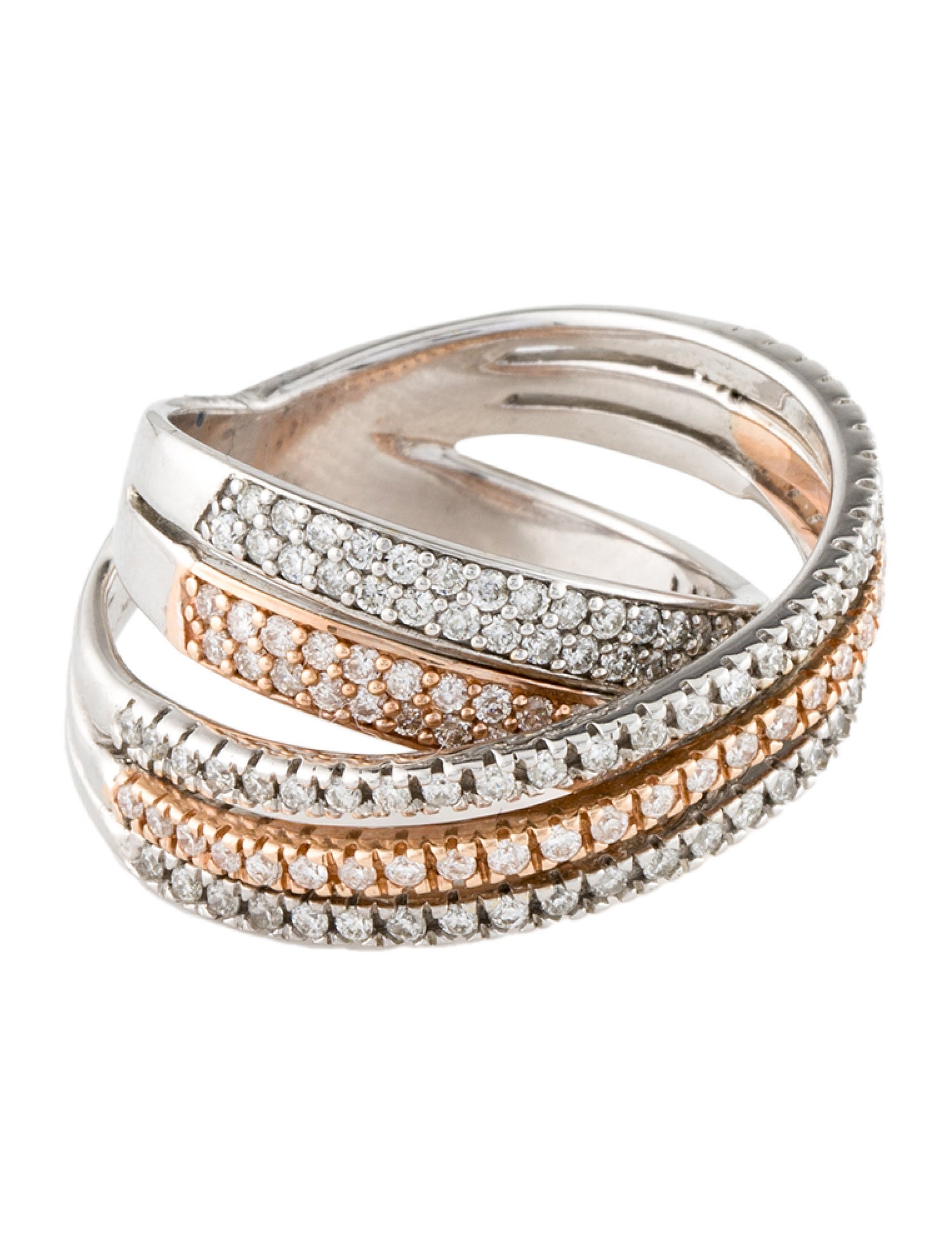 Ring 14K 1.33ctw Diamond Crossover Band Ring - Band, Rings ...