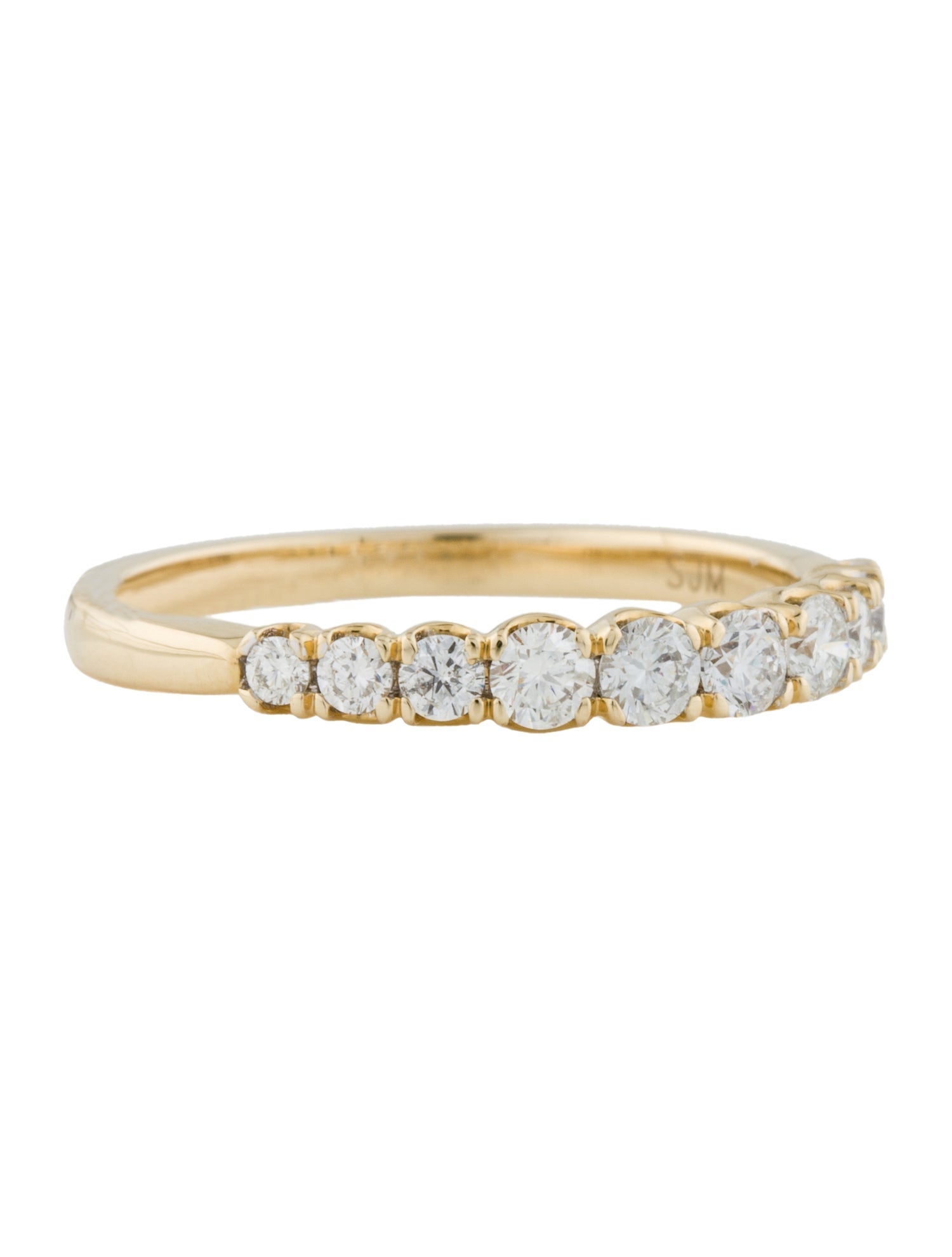 Ring 14K Diamond Graduated Band Ring - 14K Yellow Gold Band, Rings ...