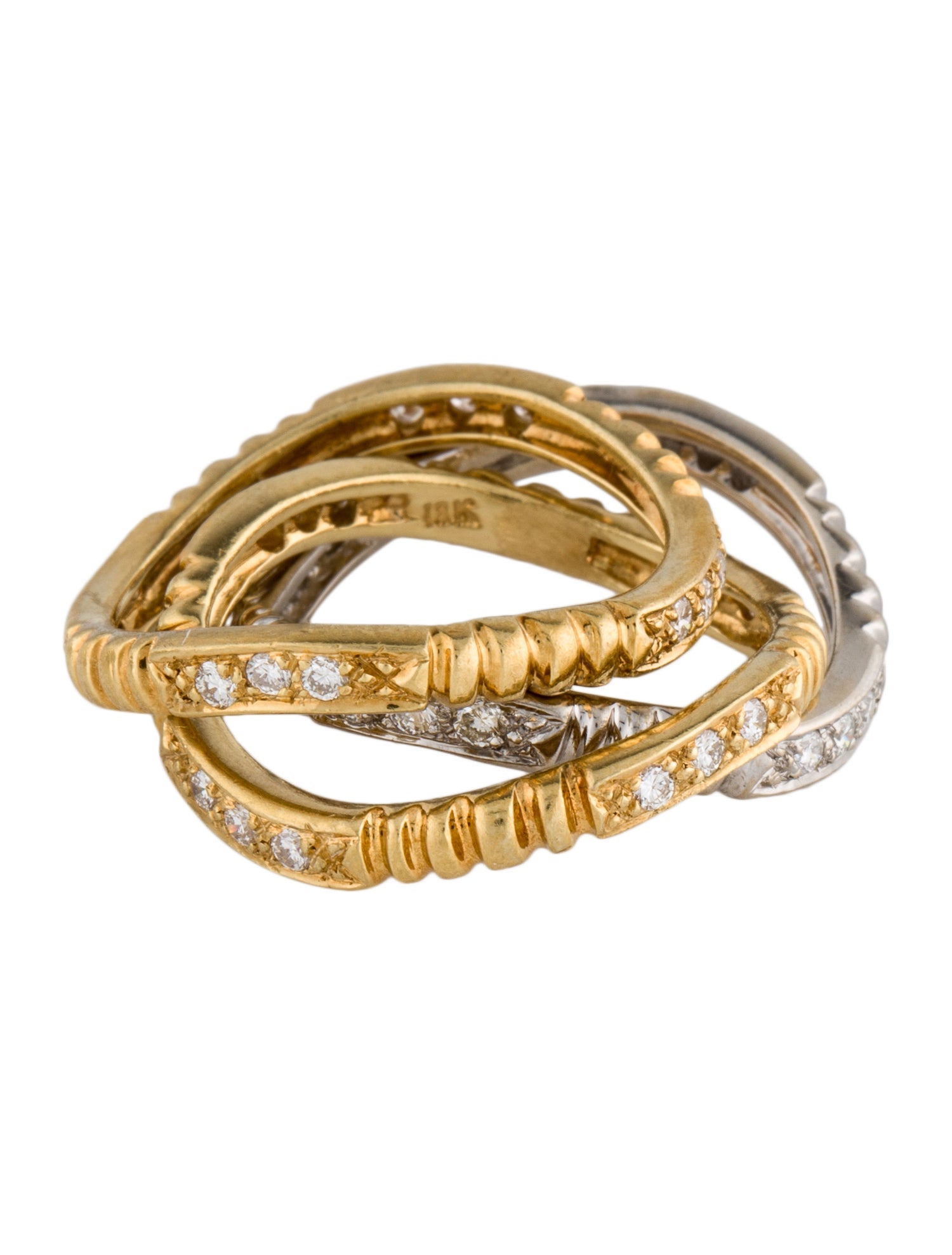 Ring 18K Diamond Ring Set - 18K Yellow Gold Ring Sets, Rings - RRING270308 | The RealReal