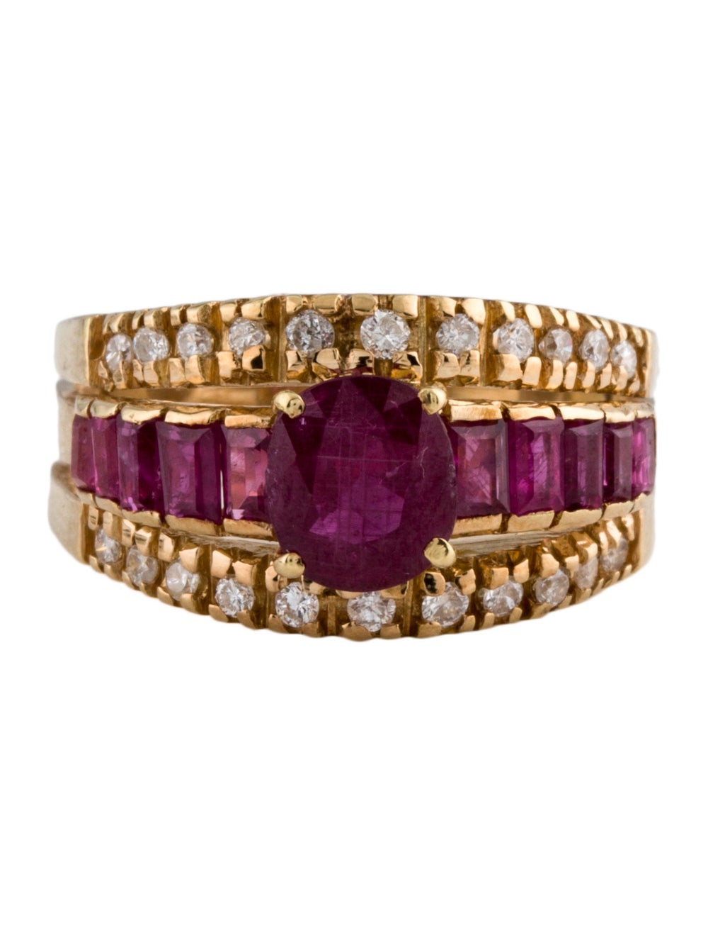Ring 18K 1.16ct Ruby & Diamond Cocktail Ring - 18K Yellow Gold Cocktail Ring, Rings ...