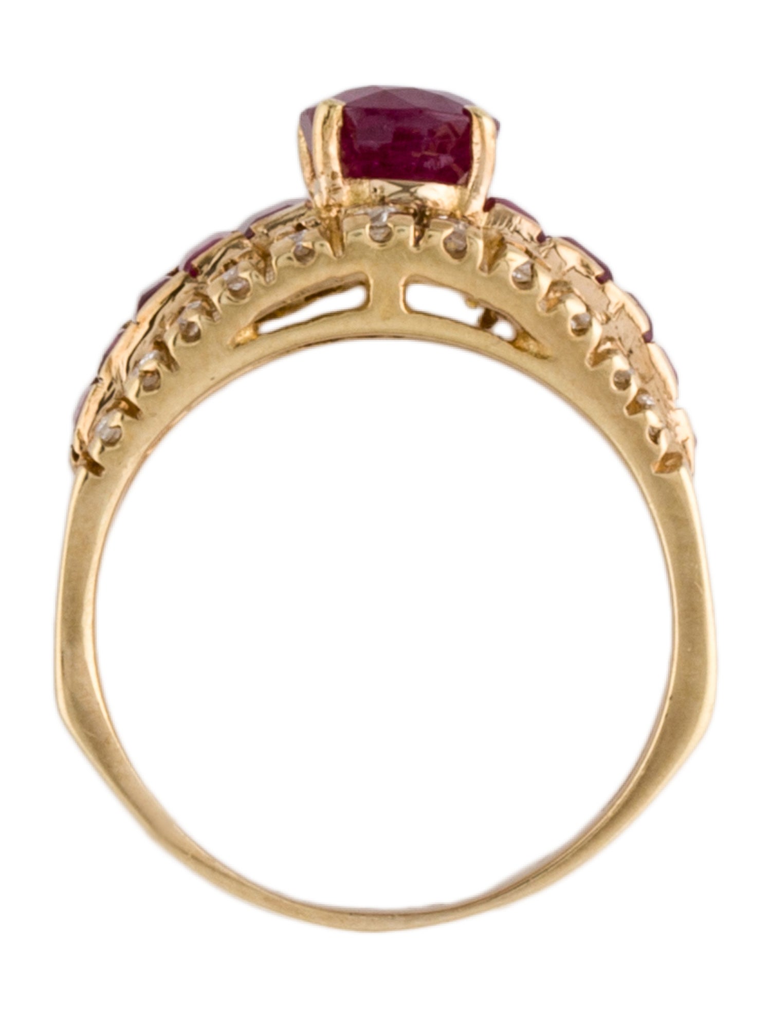 Ring 18K 1.16ct Ruby & Diamond Cocktail Ring - 18K Yellow Gold Cocktail Ring, Rings ...