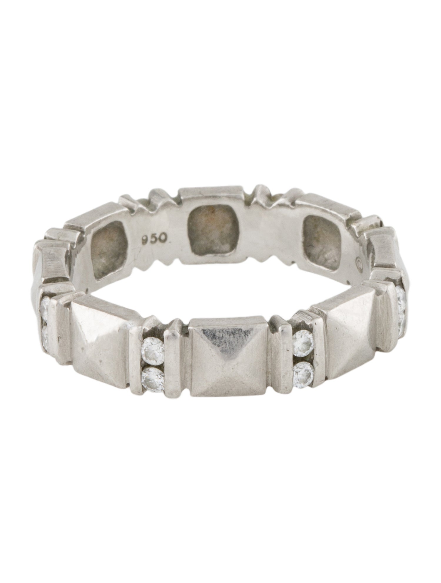 Ring Chris Correia Platinum Diamond Pyramid Band - 950 Platinum Band ...