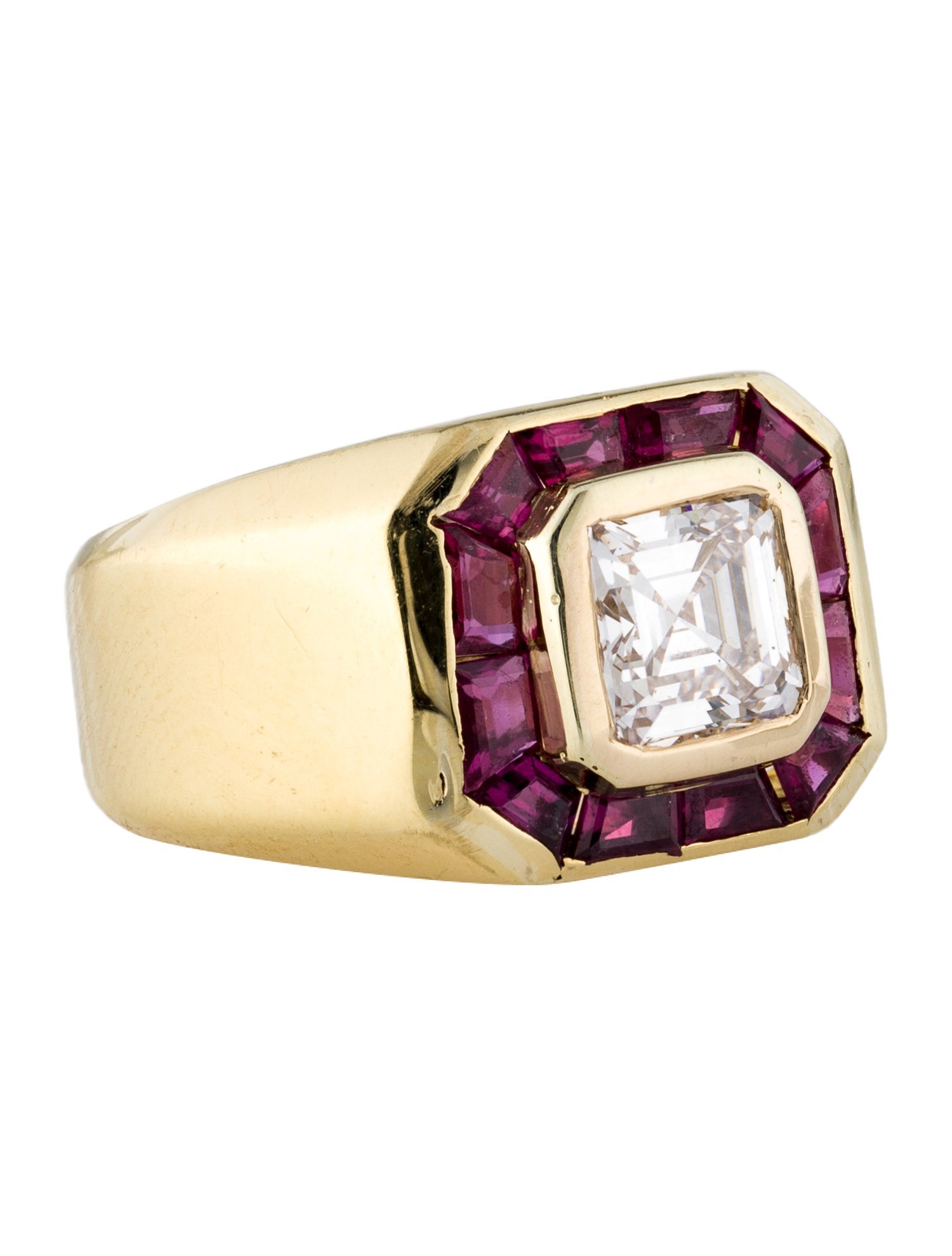 Ring 18K Diamond & Ruby Signet Ring - Signet Ring, Rings - RRING276632 ...